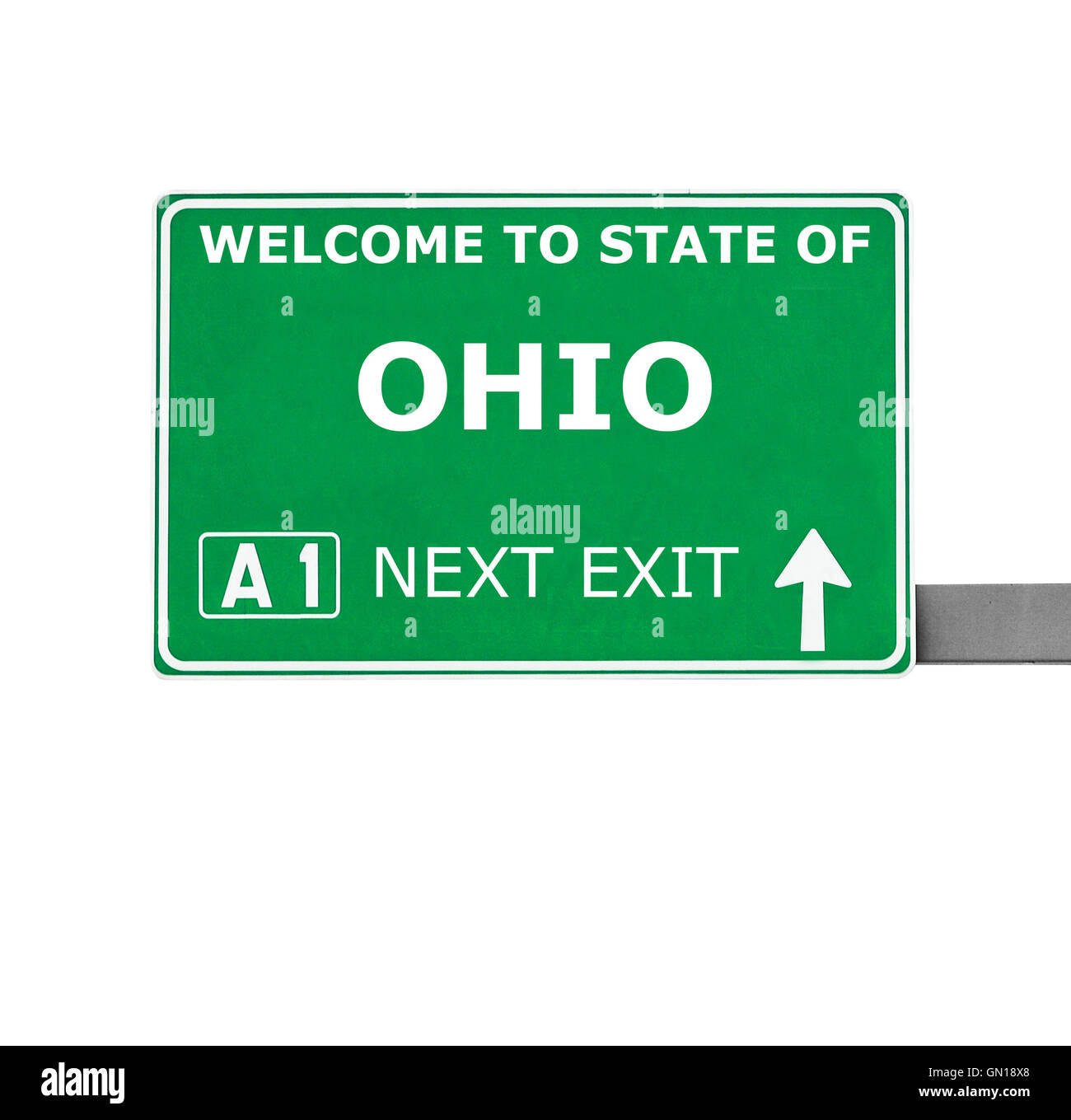 OHIO road sign isolated on white Stock Photo - Alamy