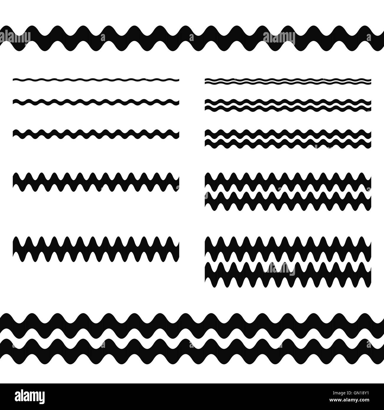 Graphic design elements - wave line divider set Stock Vector Image ...