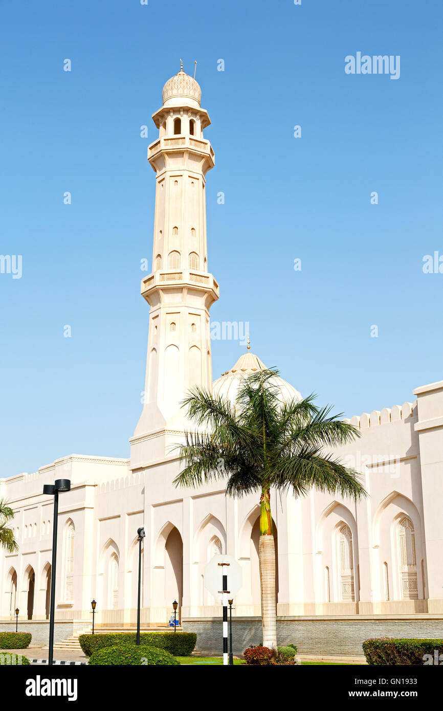 minaret and religion in clear sky in oman muscat the old mosque Stock ...