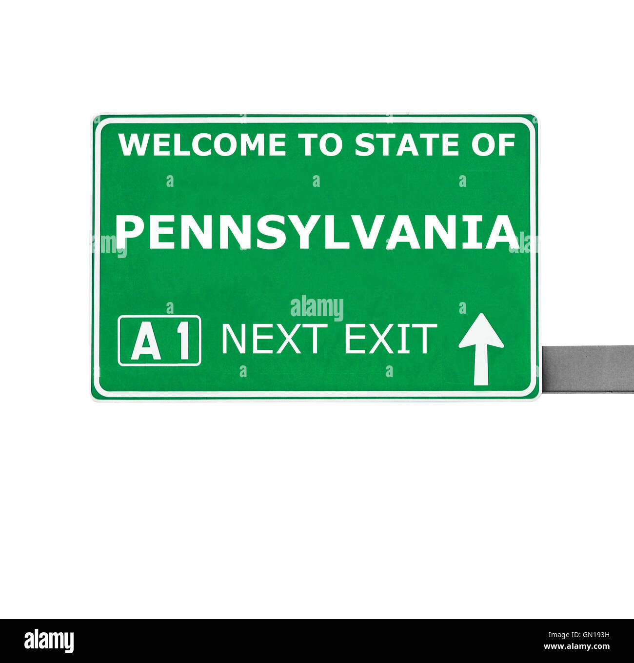 PENNSYLVANIA road sign isolated on white Stock Photo - Alamy