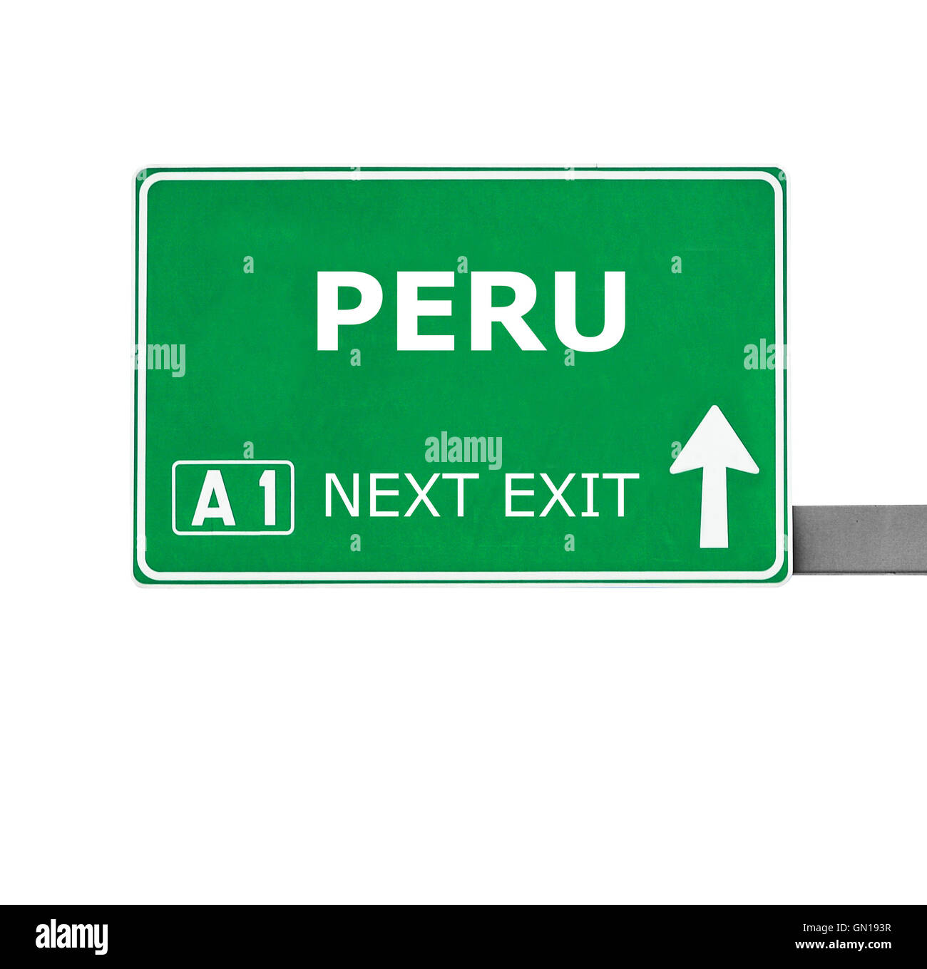 PERU road sign isolated on white Stock Photo - Alamy