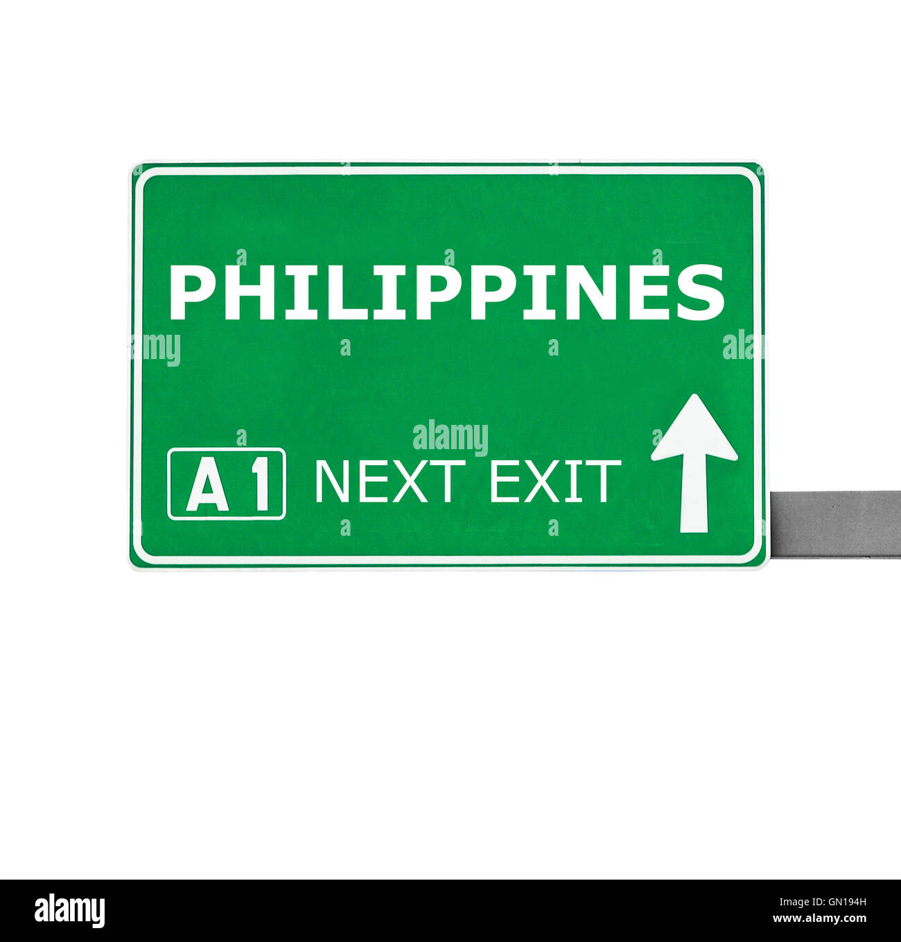 PHILIPPINES road sign isolated on white Stock Photo - Alamy