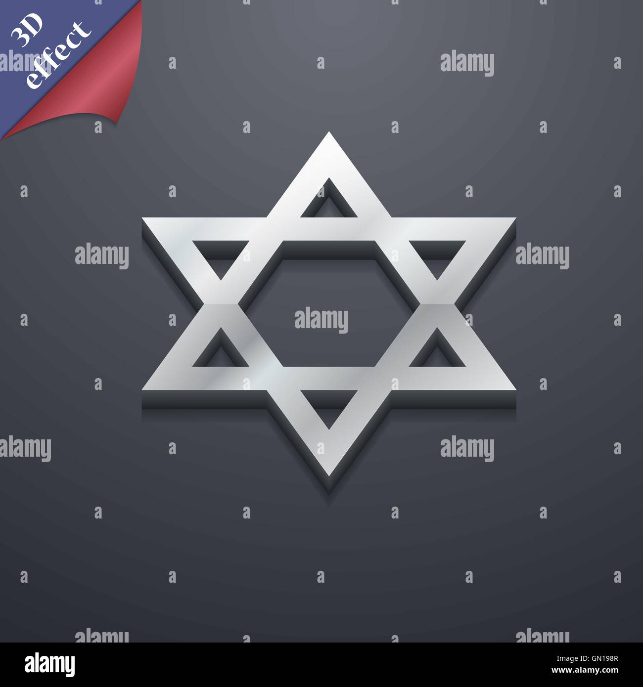 pentagram icon symbol. 3D style. Trendy, modern design with space for ...