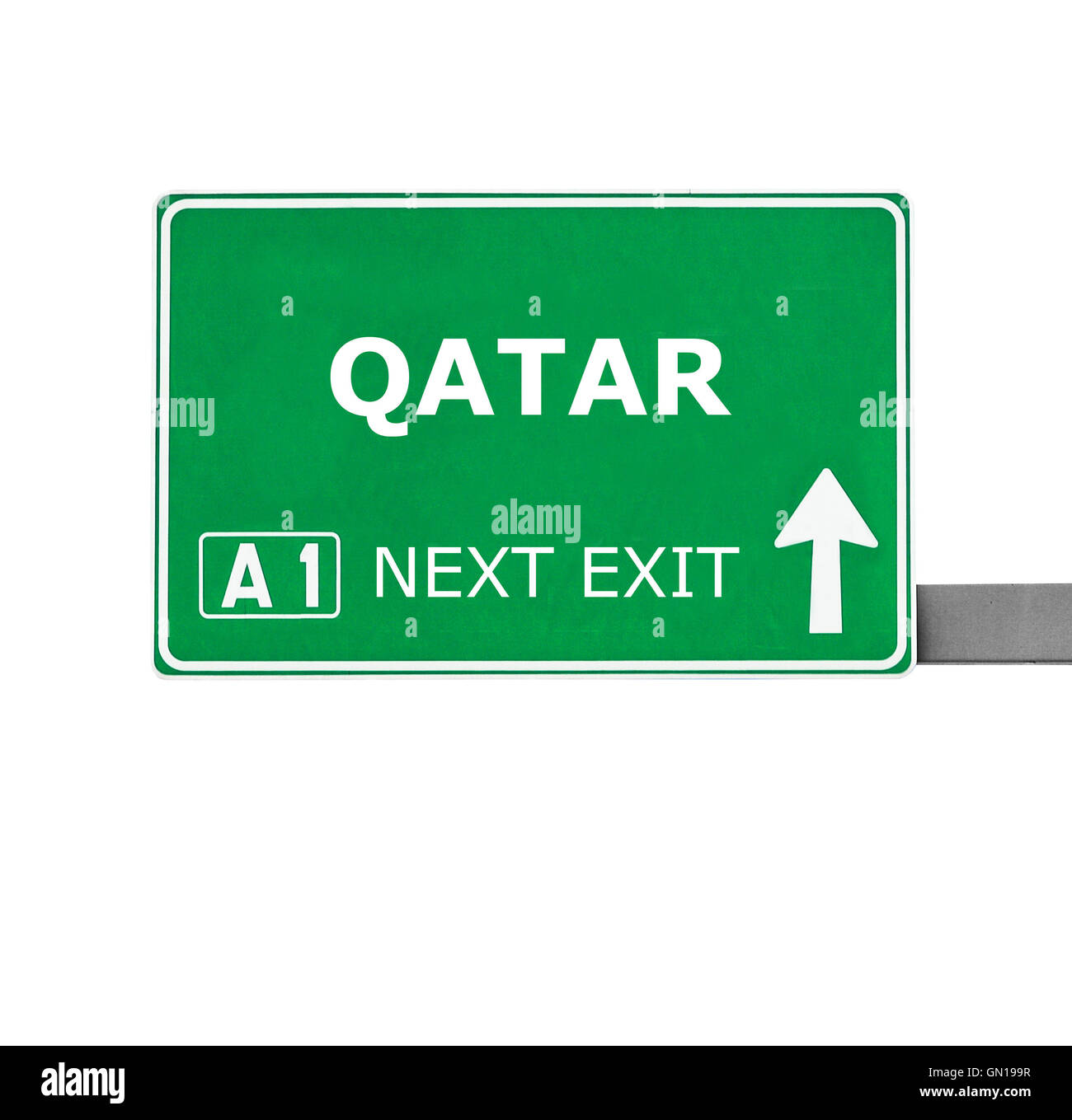 QATAR road sign isolated on white Stock Photo - Alamy