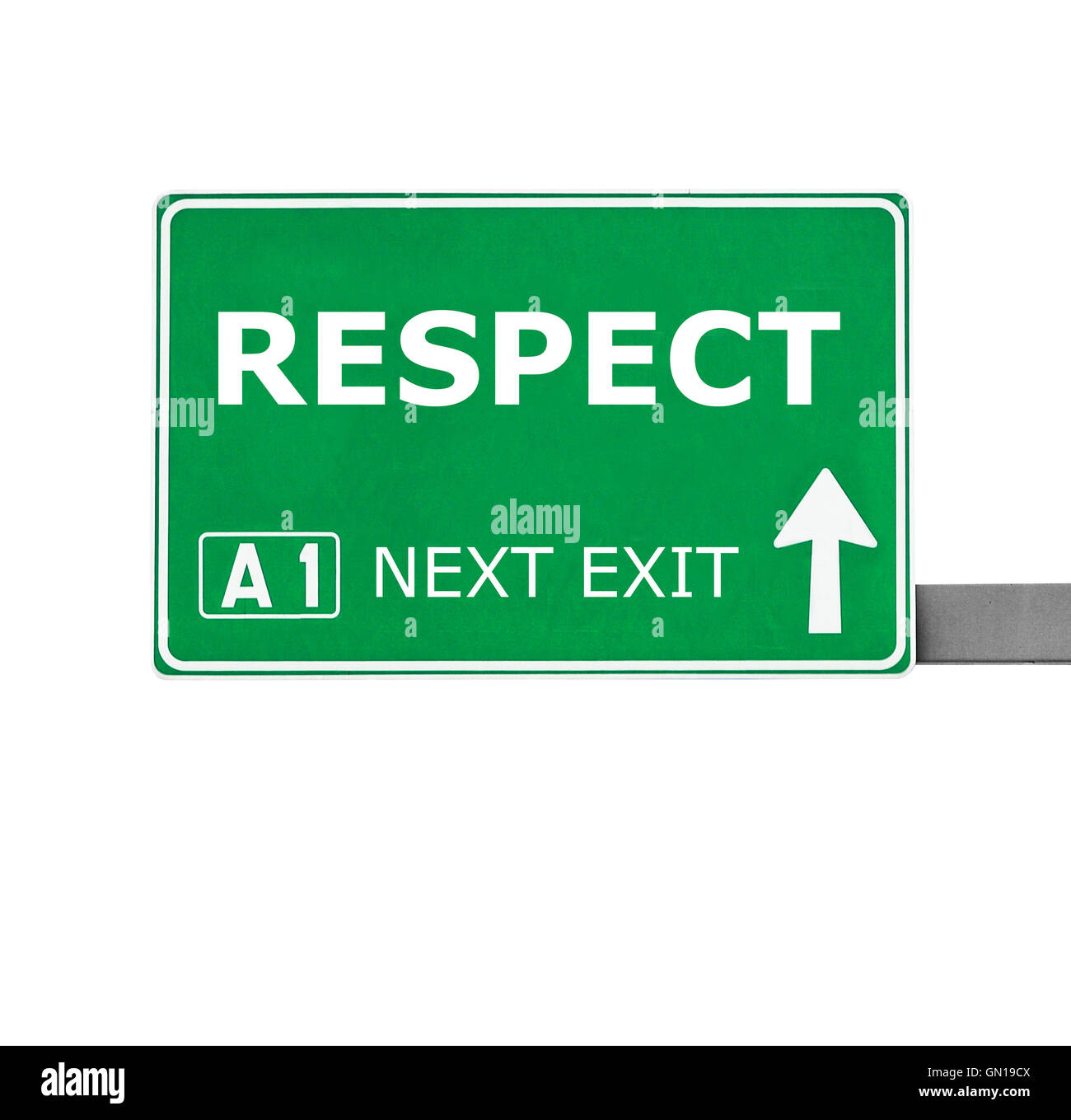 RESPECT road sign isolated on white Stock Photo - Alamy