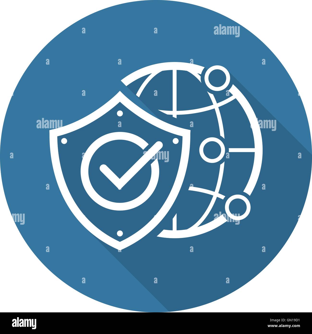 Global protection icon flat hi-res stock photography and images - Alamy