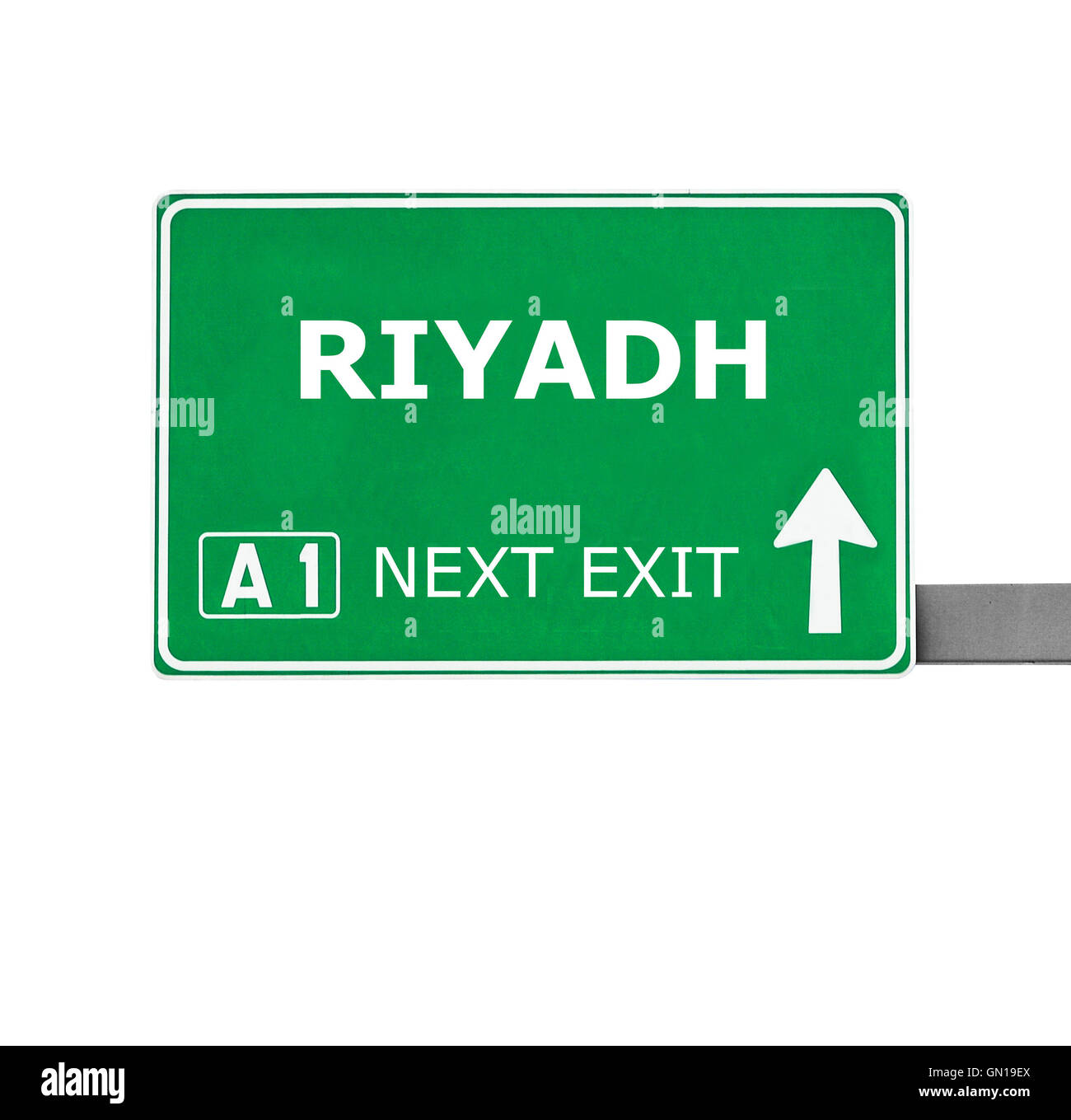 RIYADH road sign isolated on white Stock Photo - Alamy