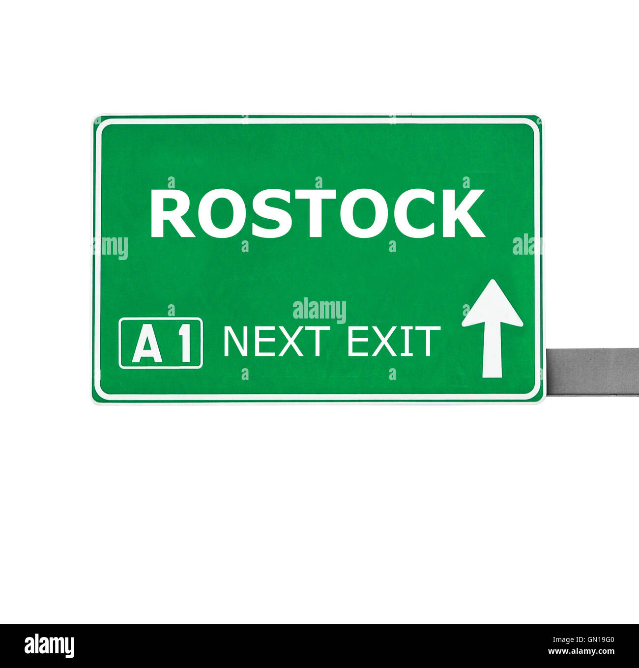 ROSTOCK road sign isolated on white Stock Photo - Alamy