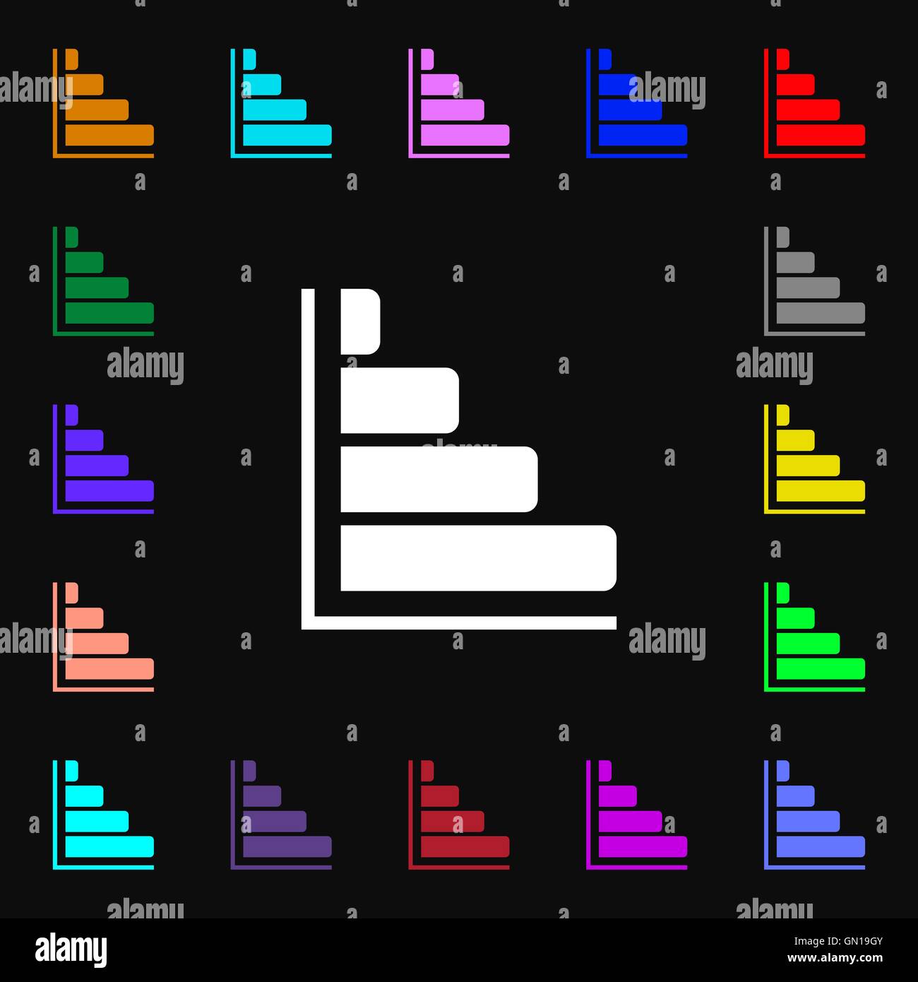 Infographic icon sign. Lots of colorful symbols for your design. Vector ...