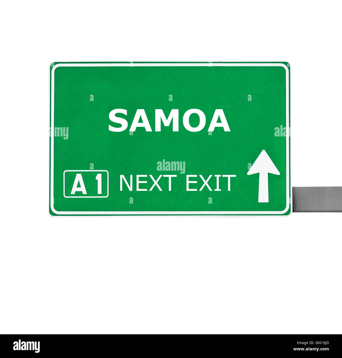 SAMOA road sign isolated on white Stock Photo - Alamy