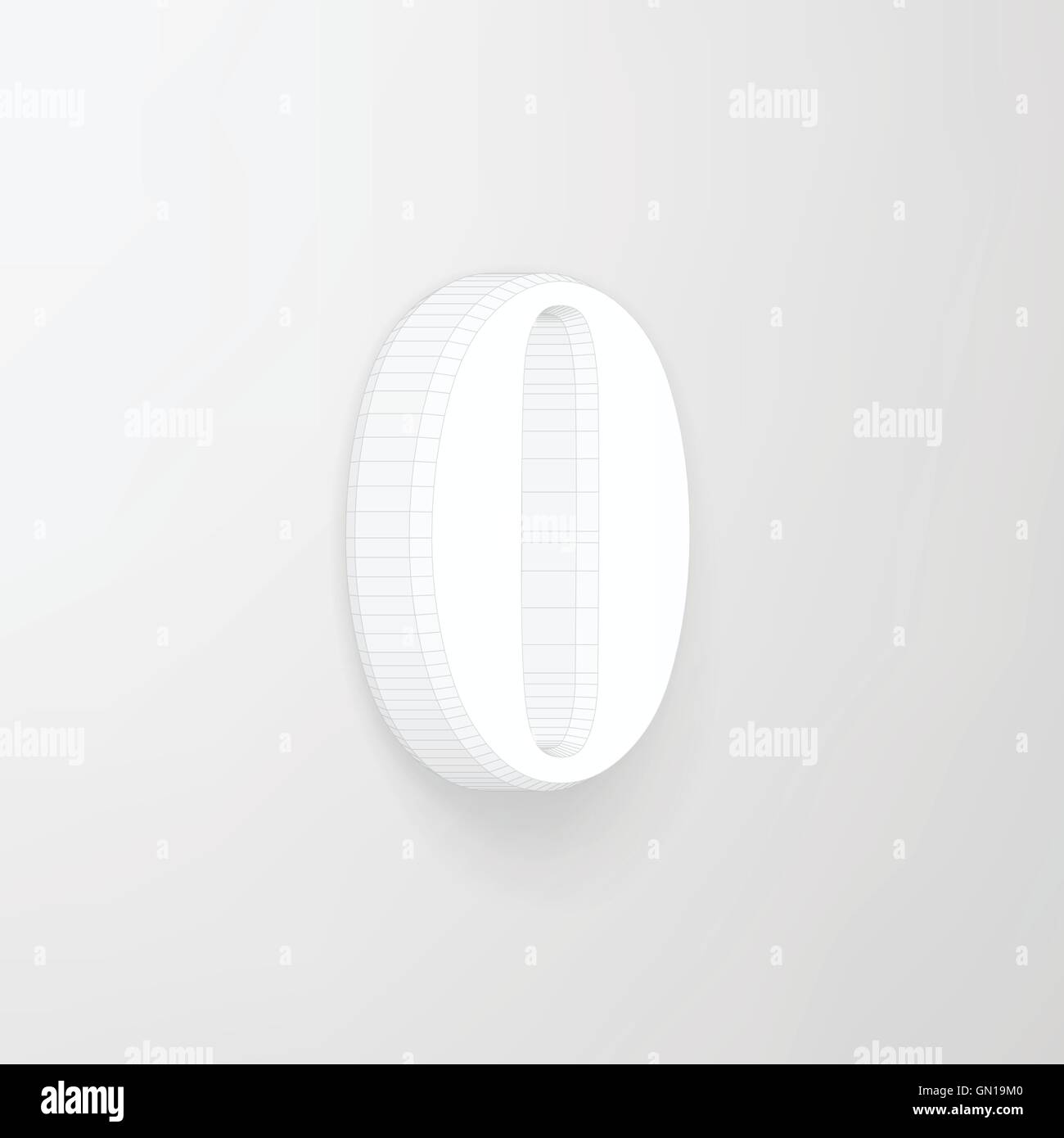 Alphabet collection: wireframe of 3d character 0, vector Stock Vector ...