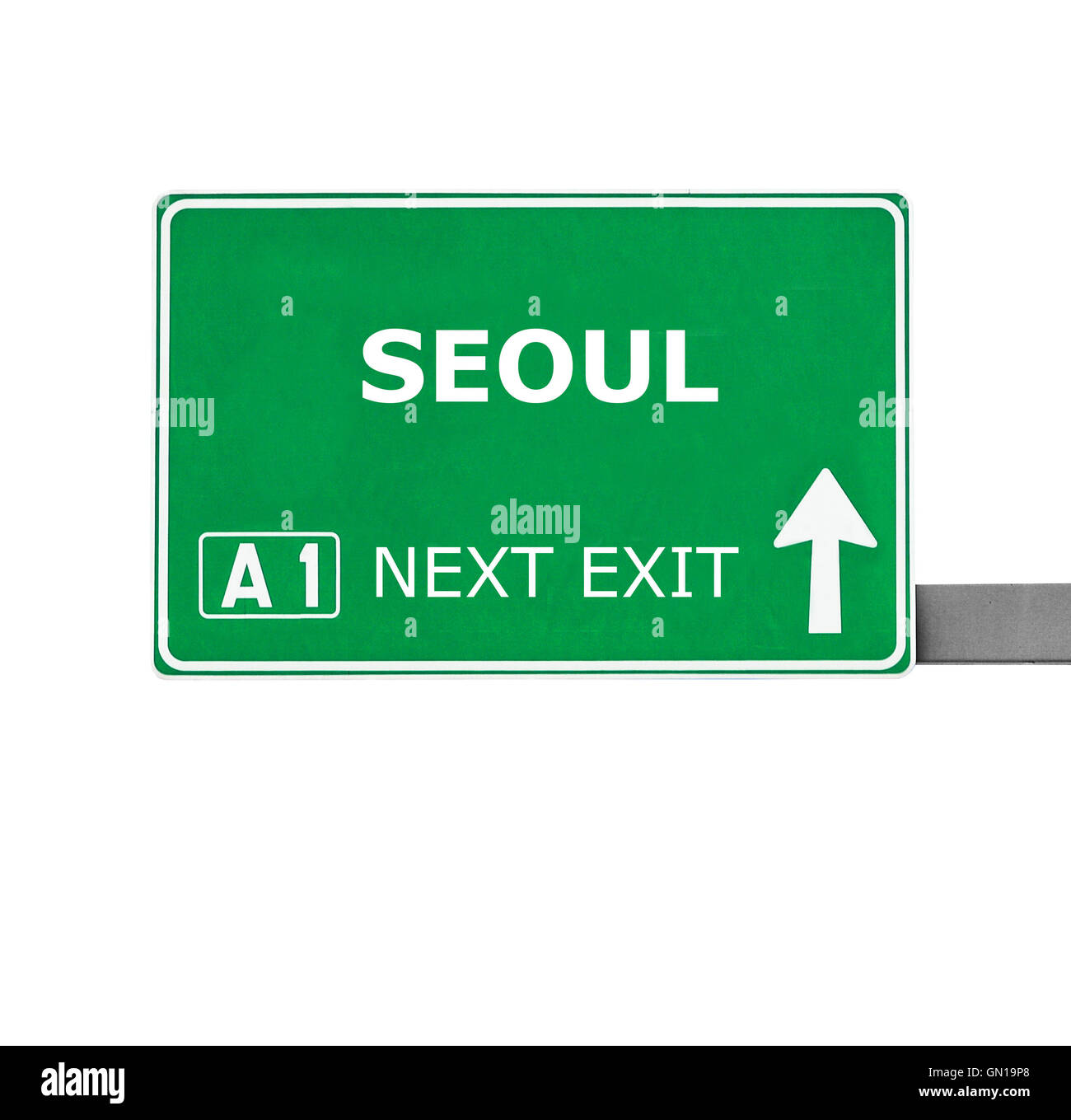 SEOUL road sign isolated on white Stock Photo - Alamy