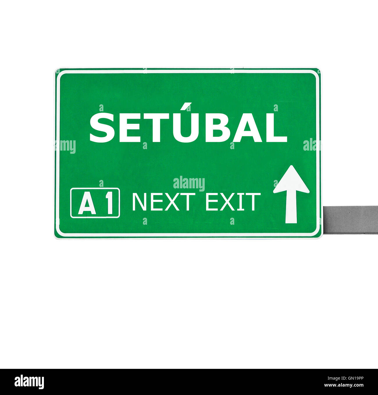SETUBAL road sign isolated on white Stock Photo - Alamy