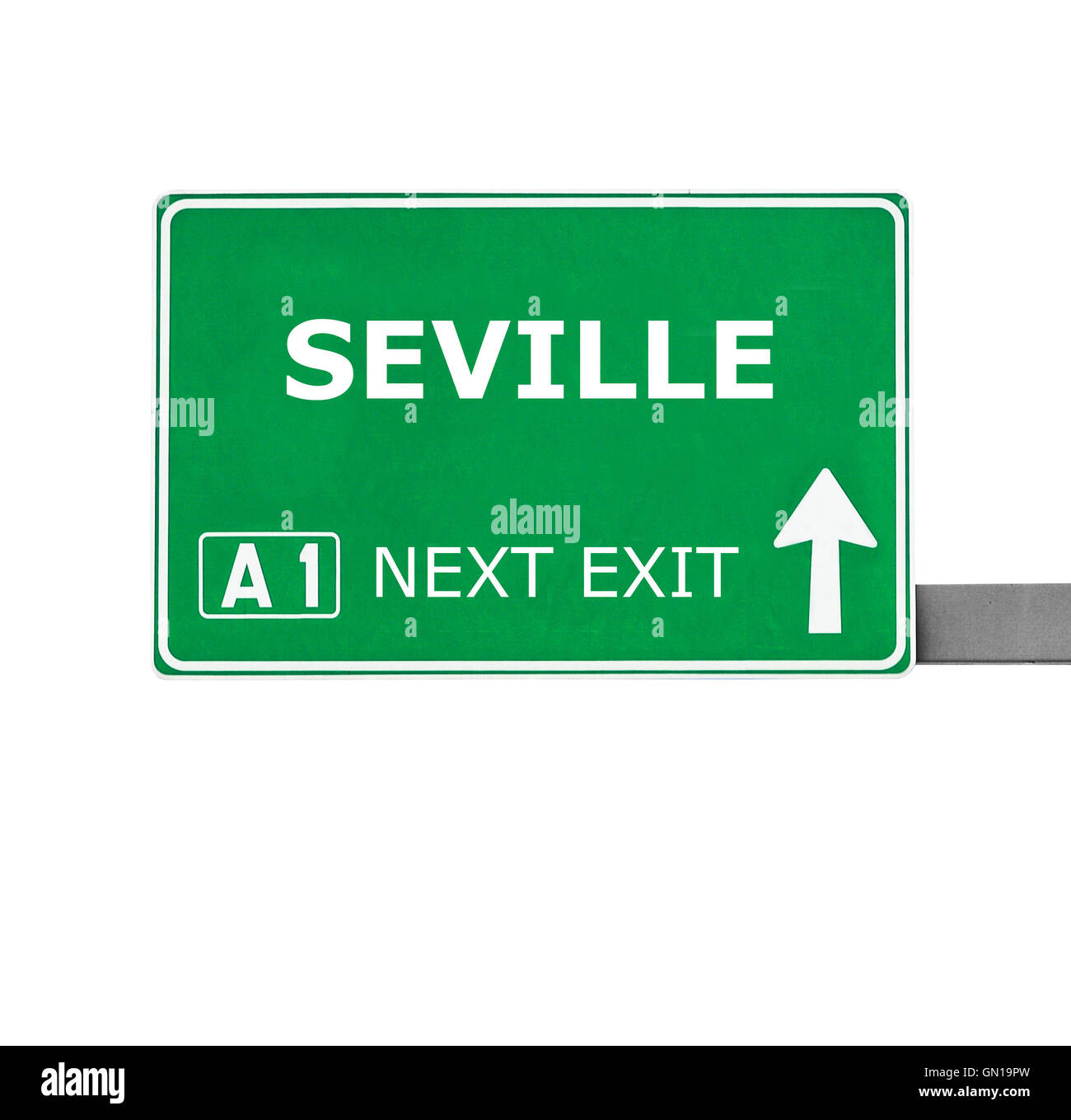 SEVILLE road sign isolated on white Stock Photo - Alamy