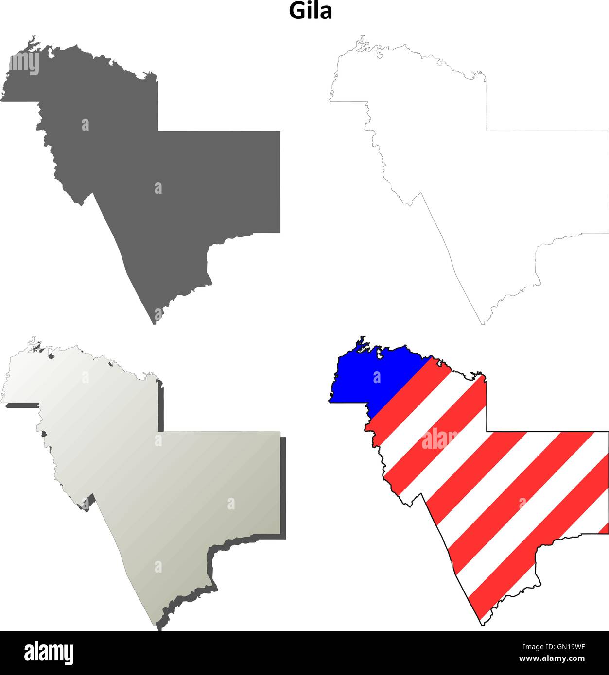 Gila County Map High Resolution Stock Photography and Images - Alamy