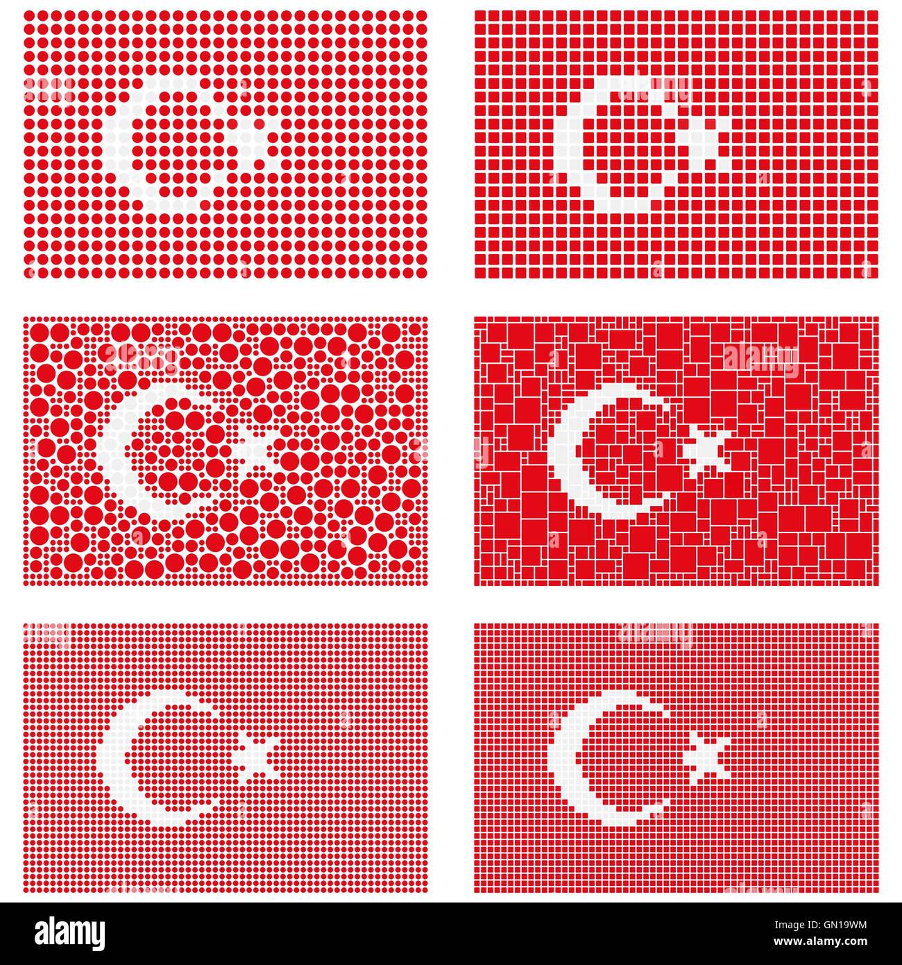 Mosaic Turkey flag set Stock Vector Image & Art - Alamy