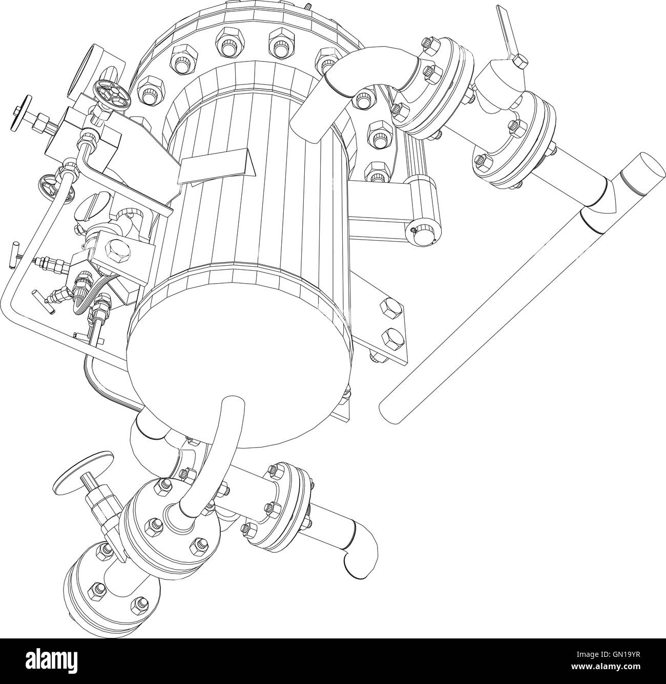 Scetch of heat exchanger Stock Vector Image & Art - Alamy