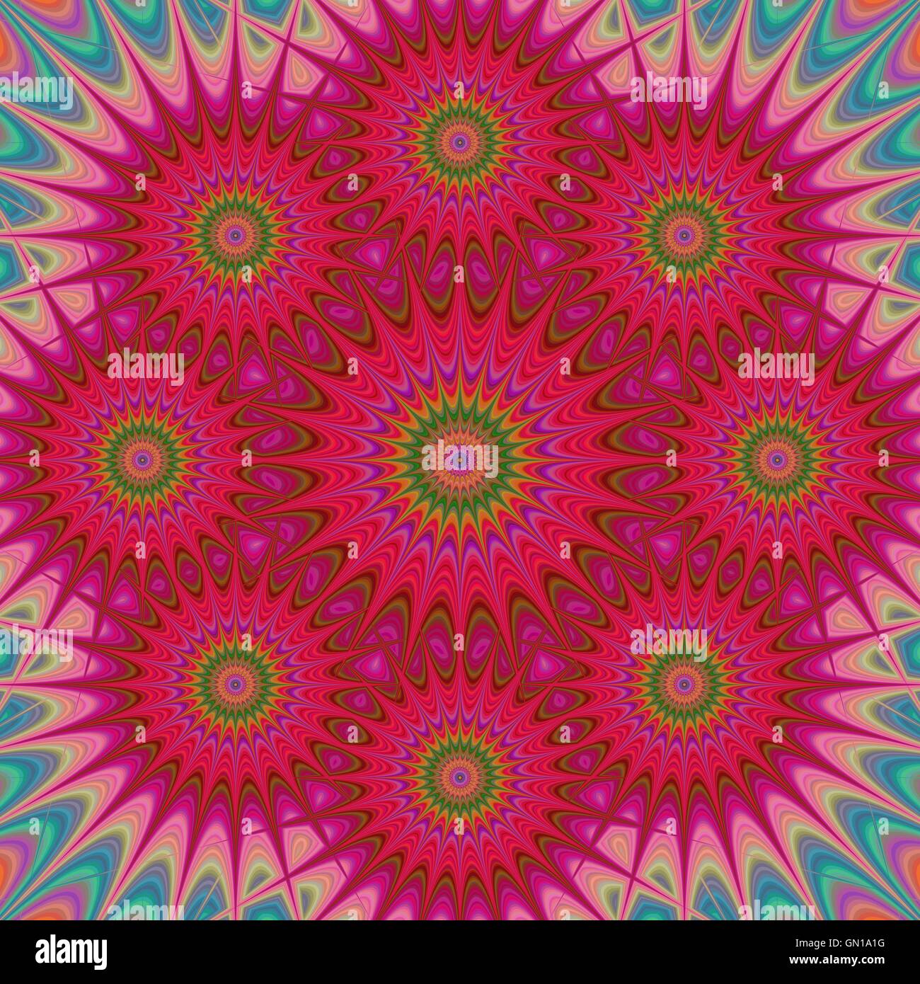 Red abstract star fracatal mandala design Stock Vector Image & Art - Alamy