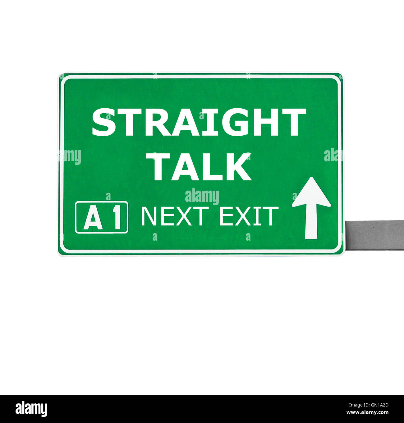 STRAIGHT TALK road sign isolated on white Stock Photo - Alamy