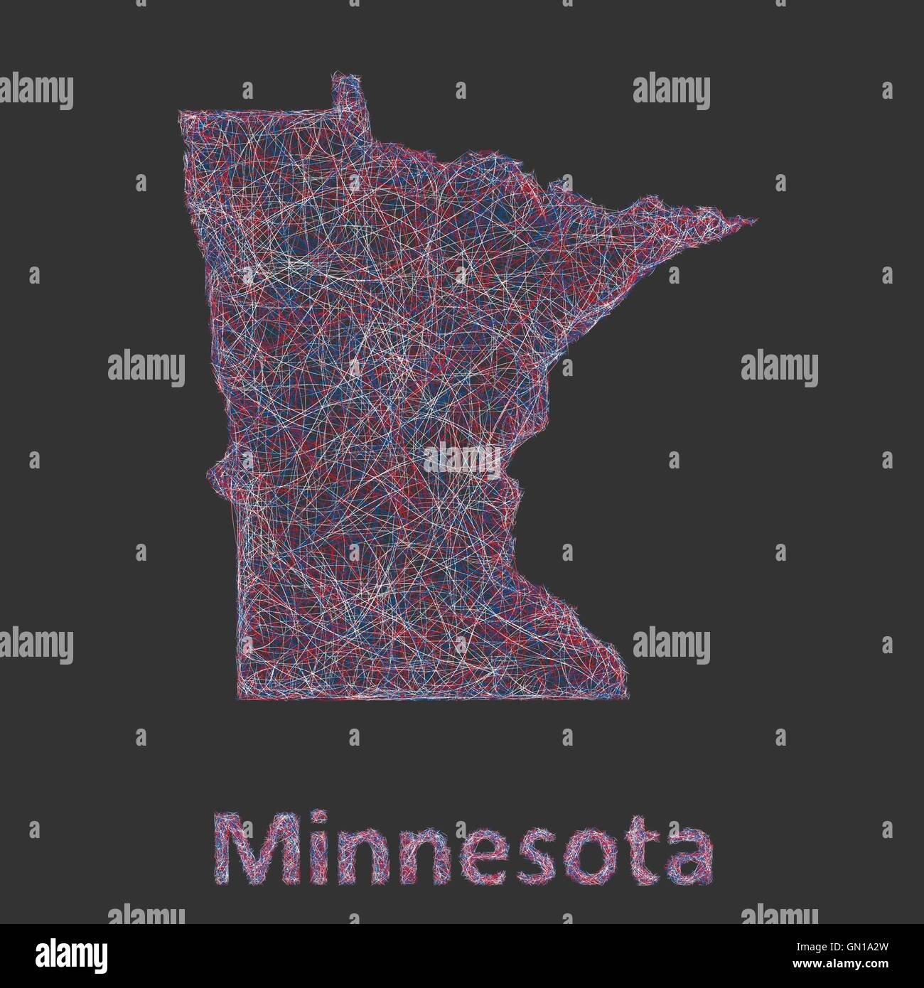 Minnesota line art map Stock Vector Image & Art - Alamy