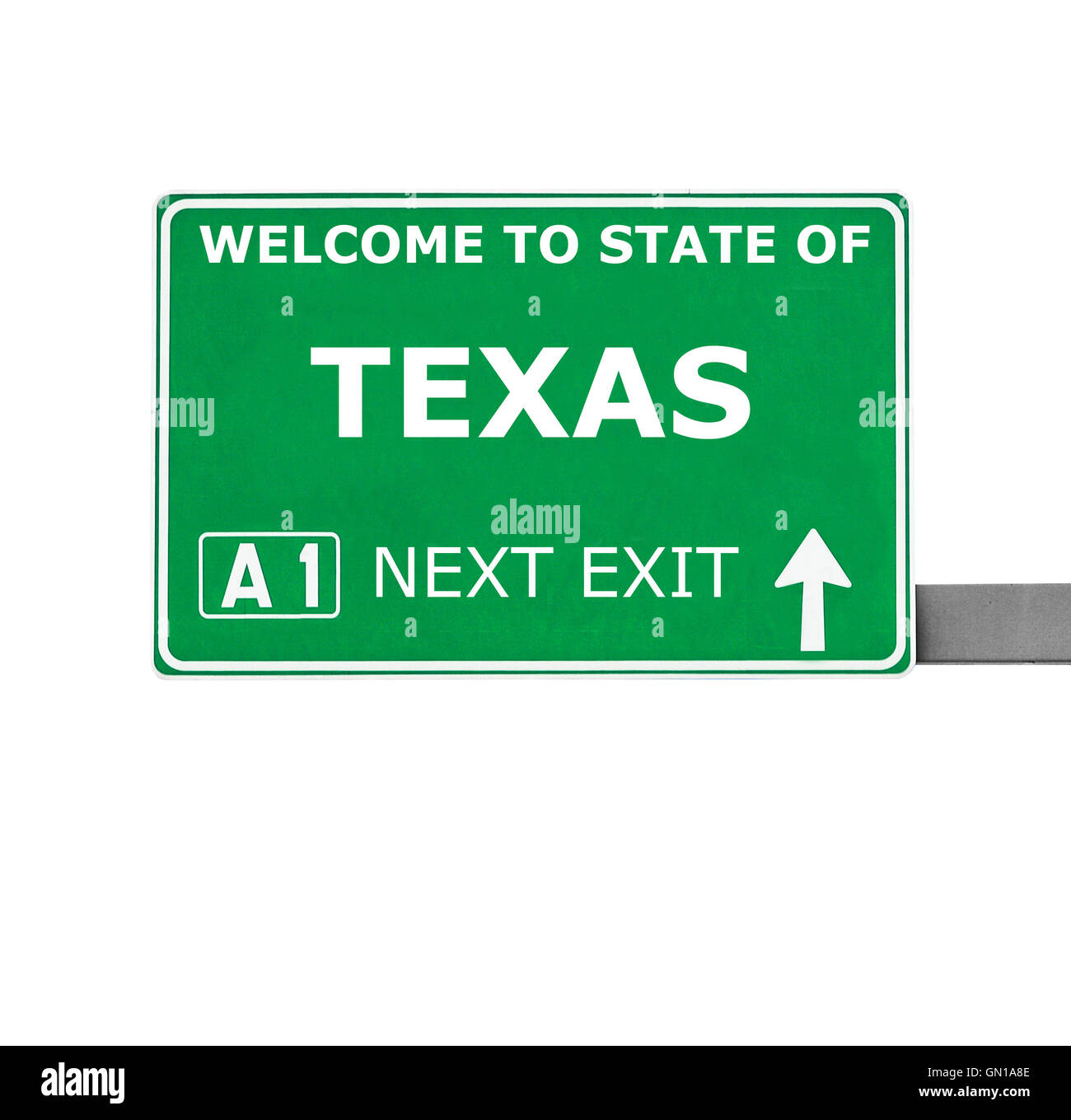 TEXAS road sign isolated on white Stock Photo - Alamy