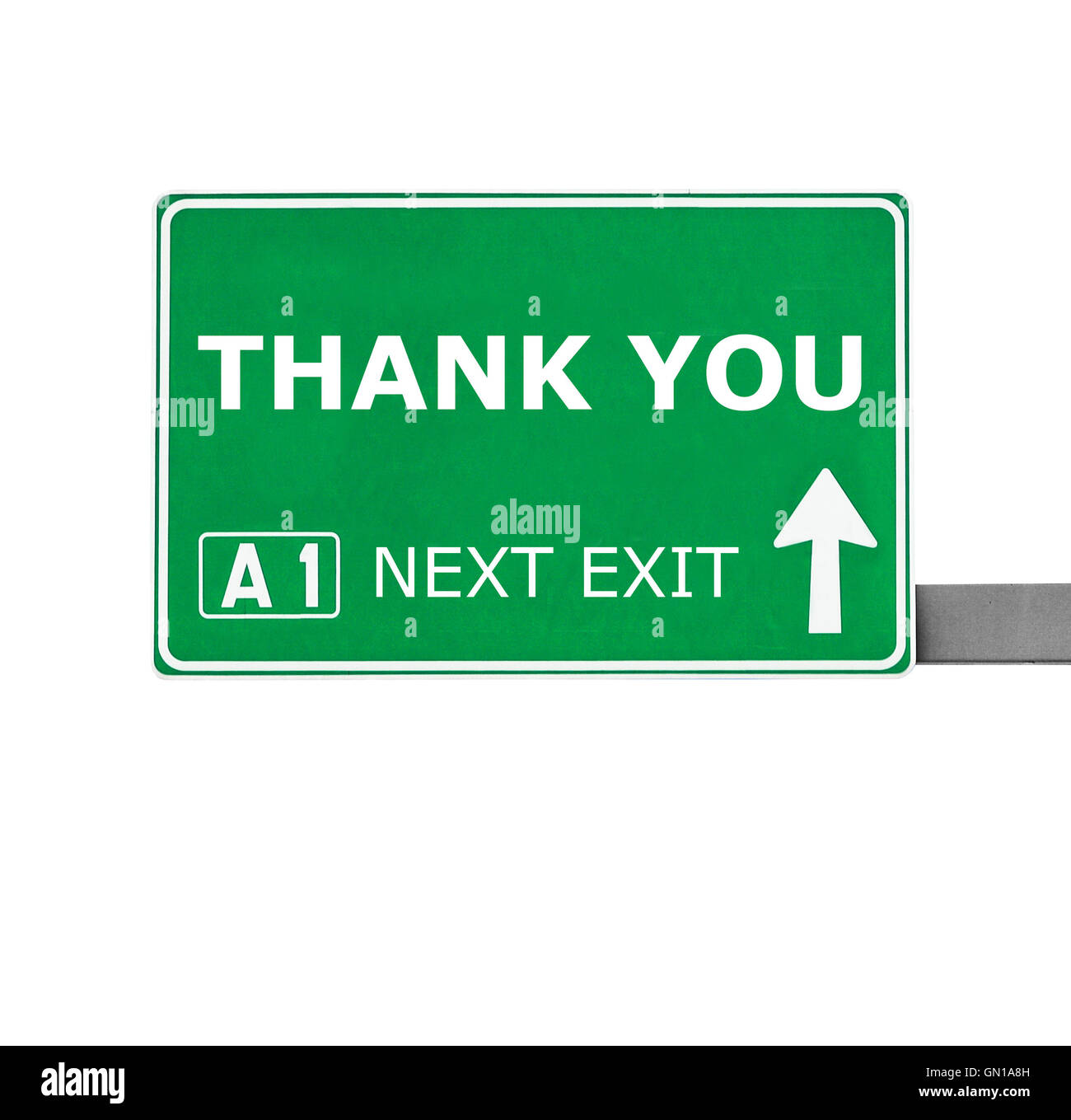 THANK YOU road sign isolated on white Stock Photo - Alamy