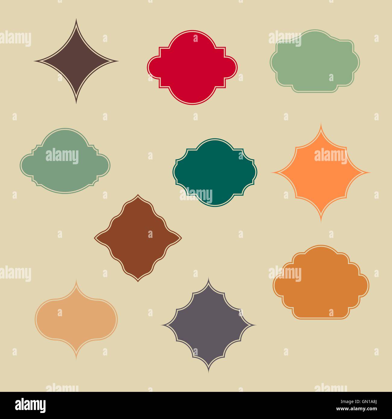 Set of vintage frames, vector illustration Stock Vector Image & Art - Alamy