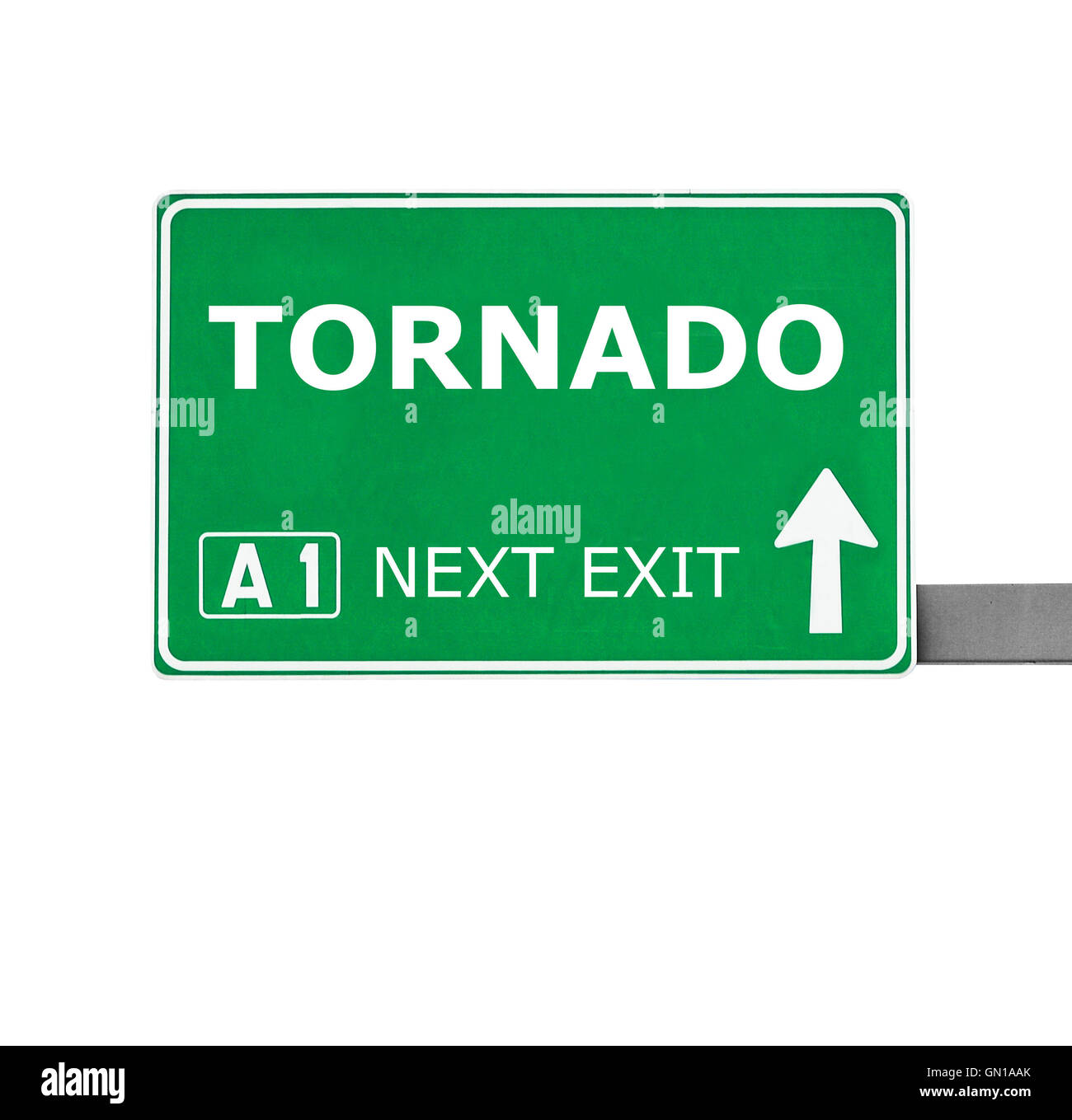 TORNADO road sign isolated on white Stock Photo - Alamy