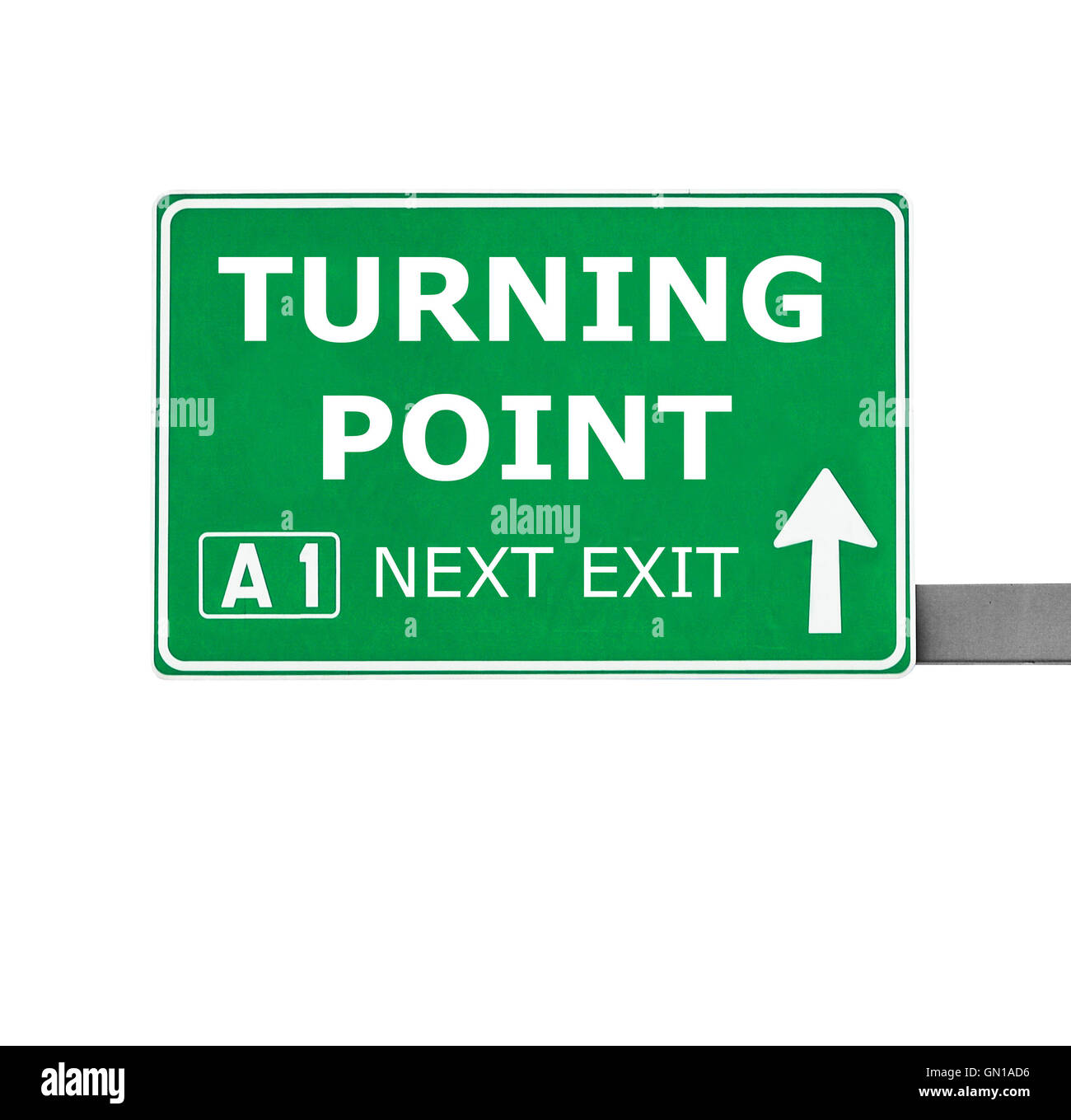 TURNING POINT road sign isolated on white Stock Photo - Alamy