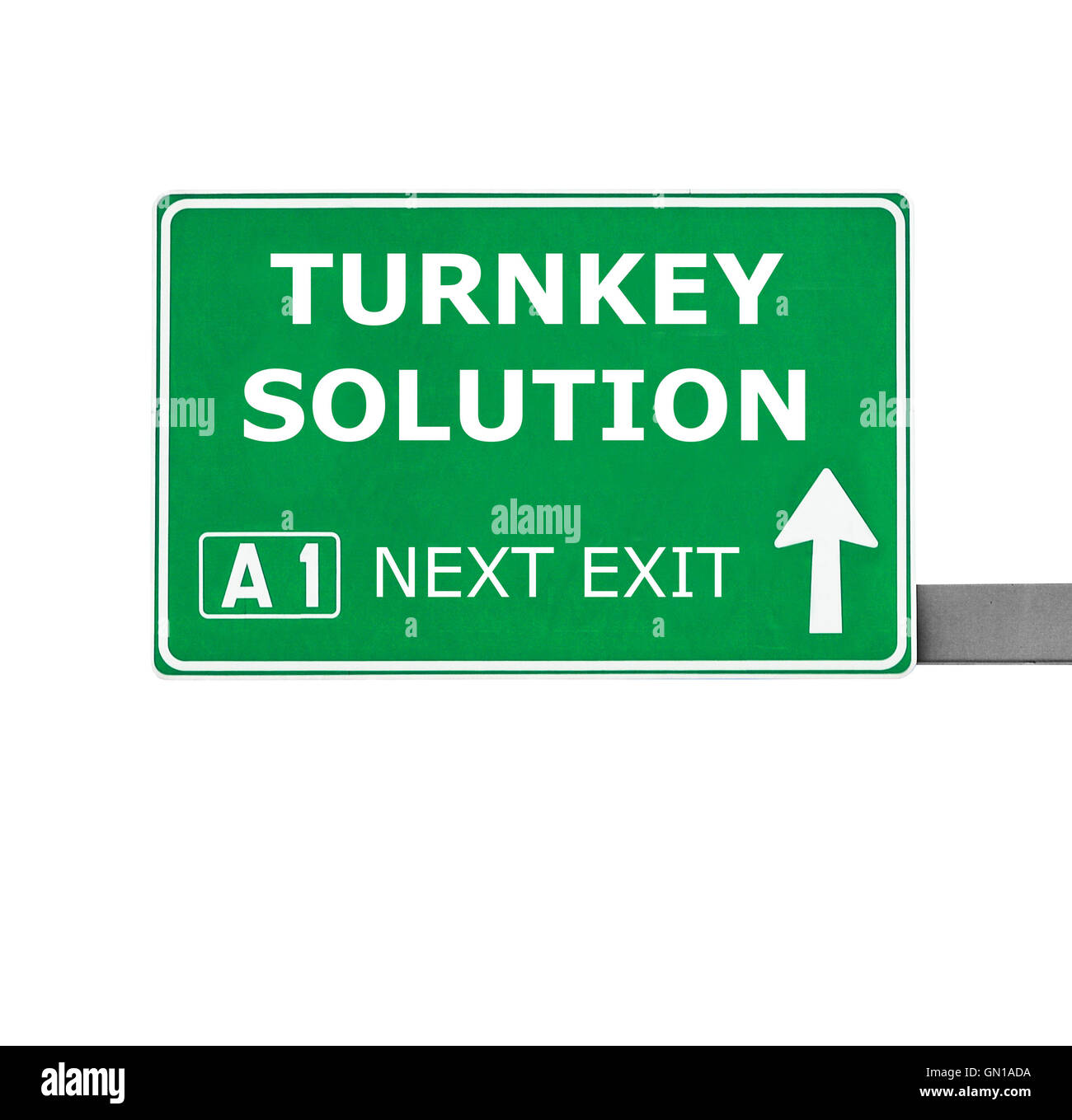TURNKEY SOLUTION road sign isolated on white Stock Photo - Alamy
