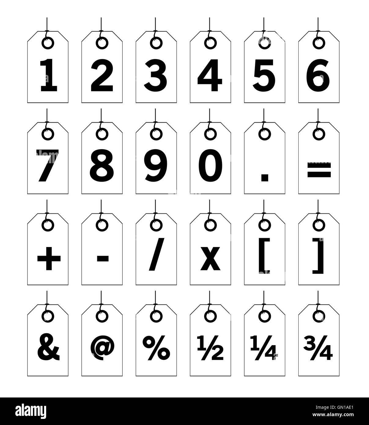 Tag Card Numbers Stock Vector Image & Art - Alamy