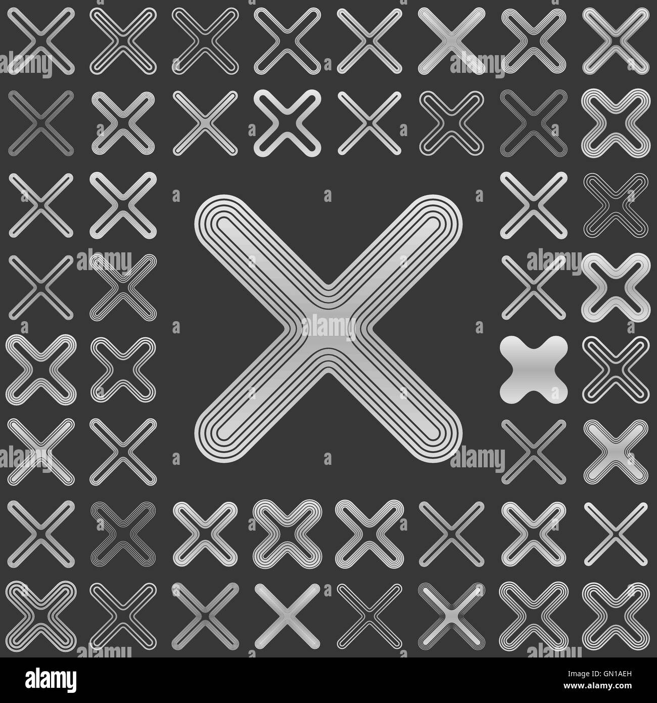 Cancel cross icon set Black and White Stock Photos & Images - Alamy