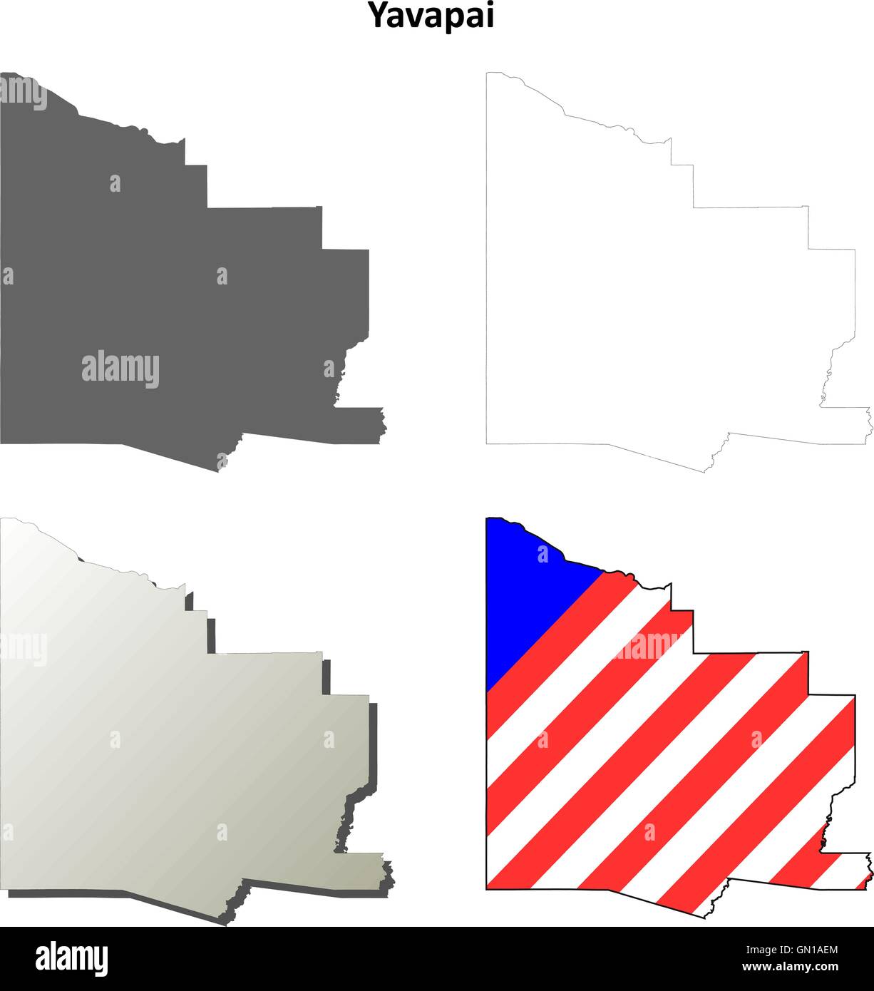 Yavapai County, Arizona outline map set Stock Vector Image & Art - Alamy