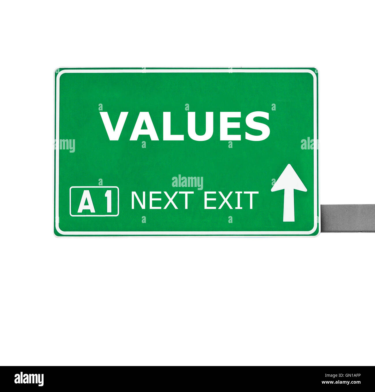 VALUES road sign isolated on white Stock Photo - Alamy