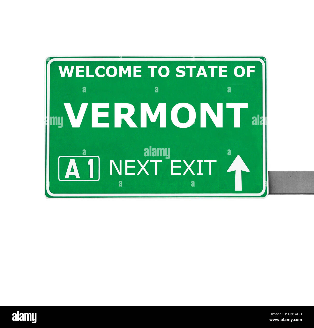 VERMONT road sign isolated on white Stock Photo - Alamy