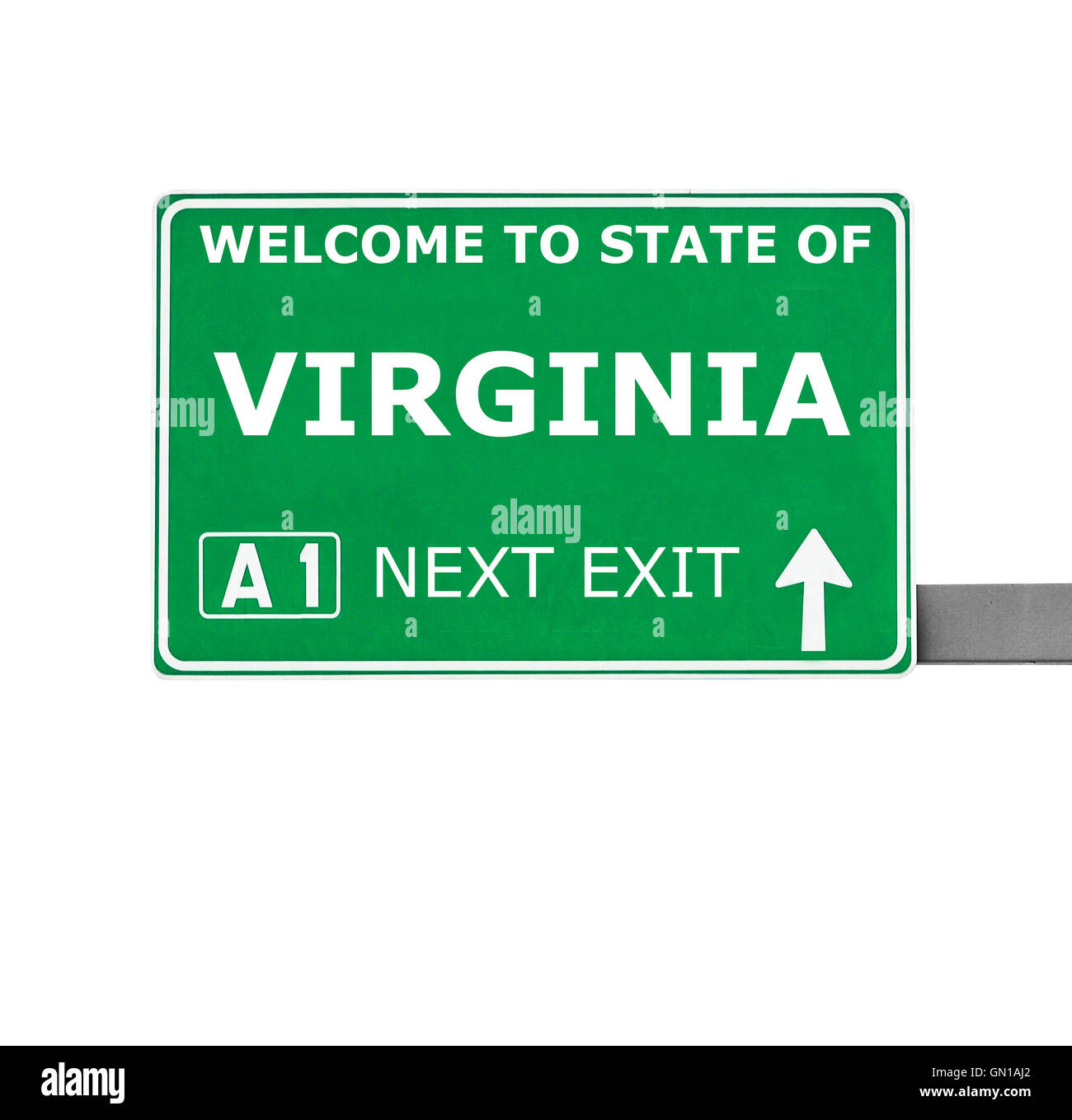 VIRGINIA road sign isolated on white Stock Photo - Alamy