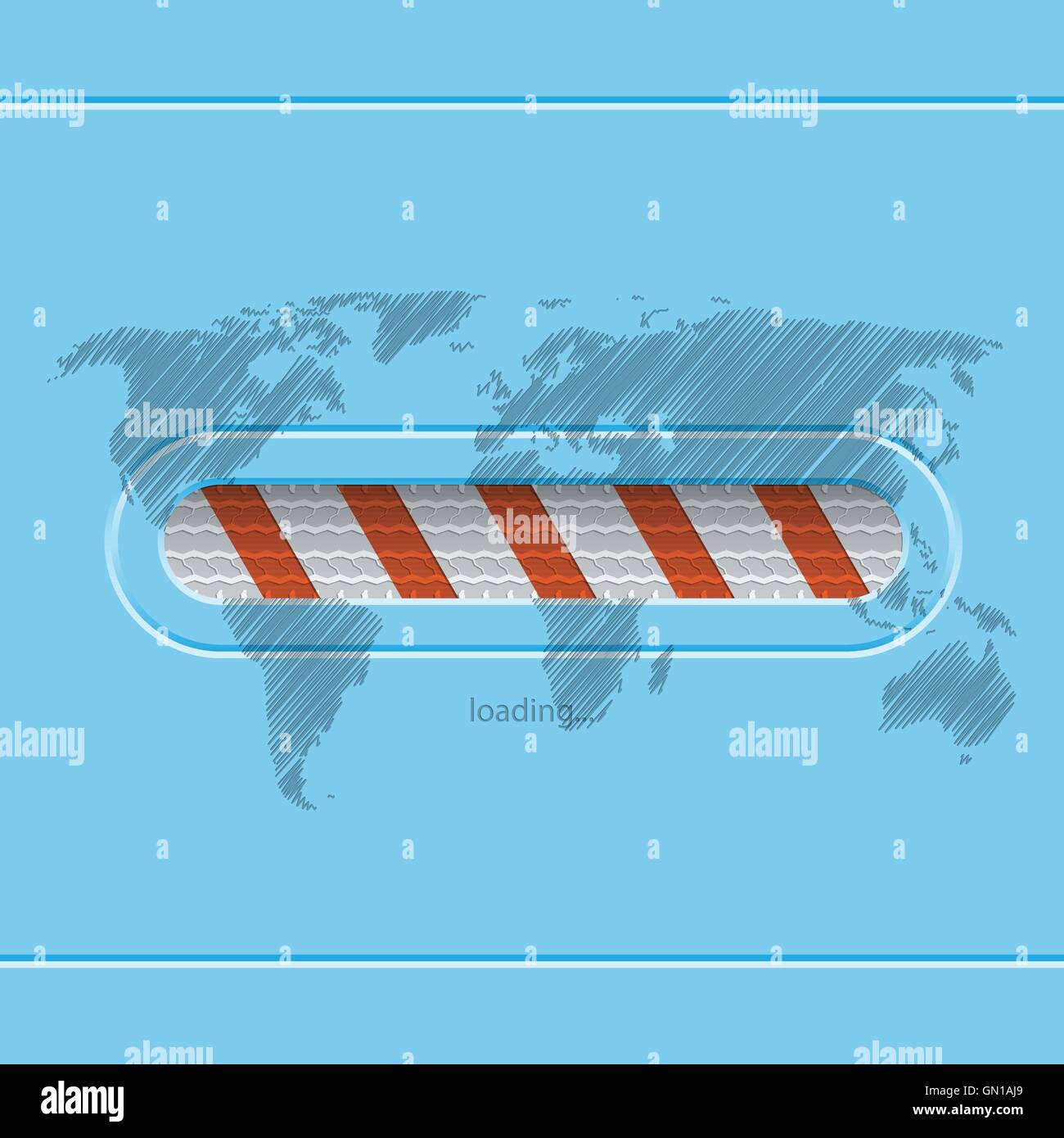 Flat screen loader with scribbled world map Stock Vector Image & Art ...