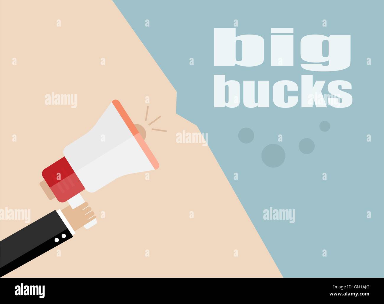 vector flat design business illustration concept. big bucks. Digital ...