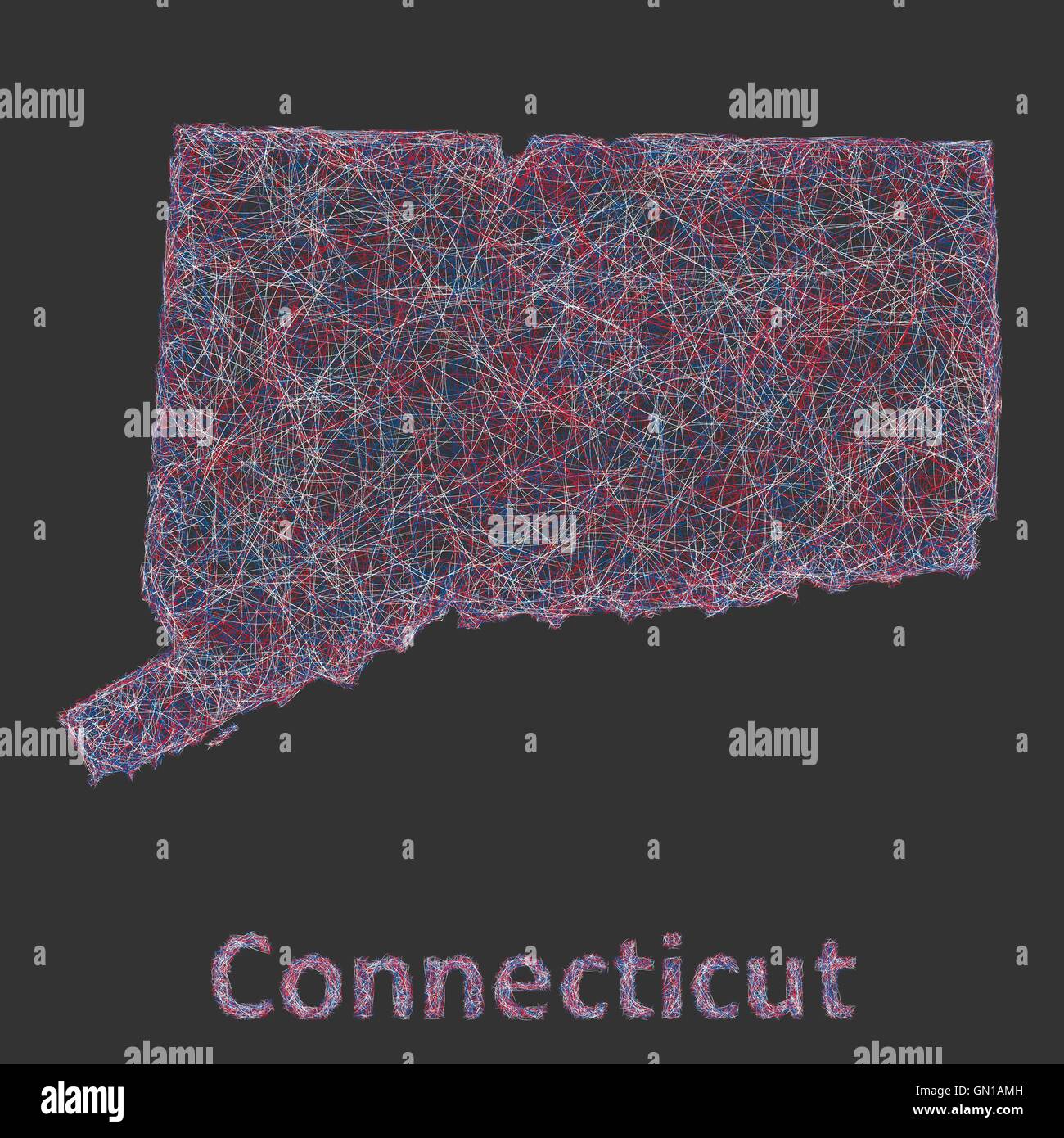 Connecticut line art map Stock Vector Image & Art - Alamy