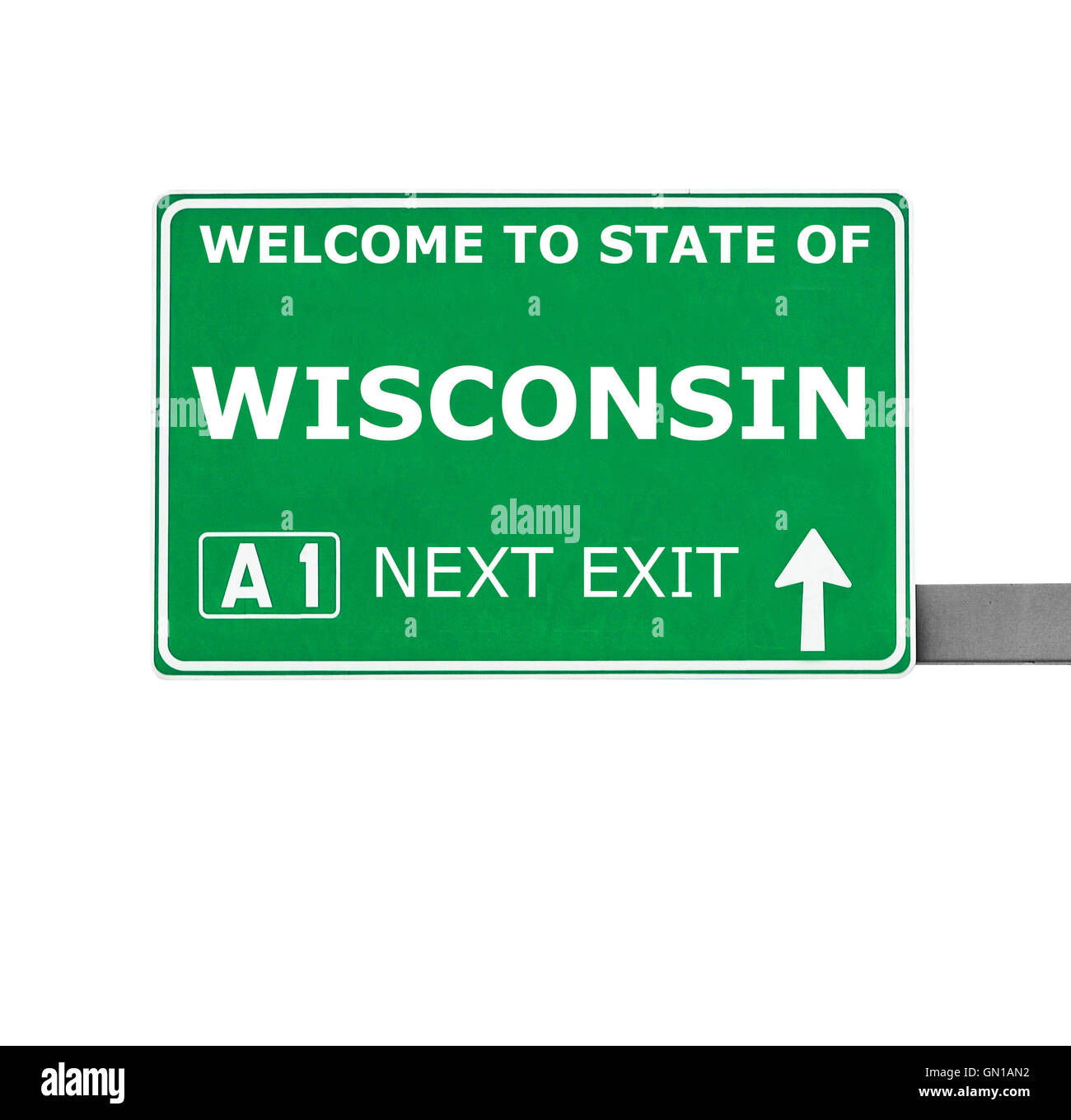 WISCONSIN road sign isolated on white Stock Photo - Alamy