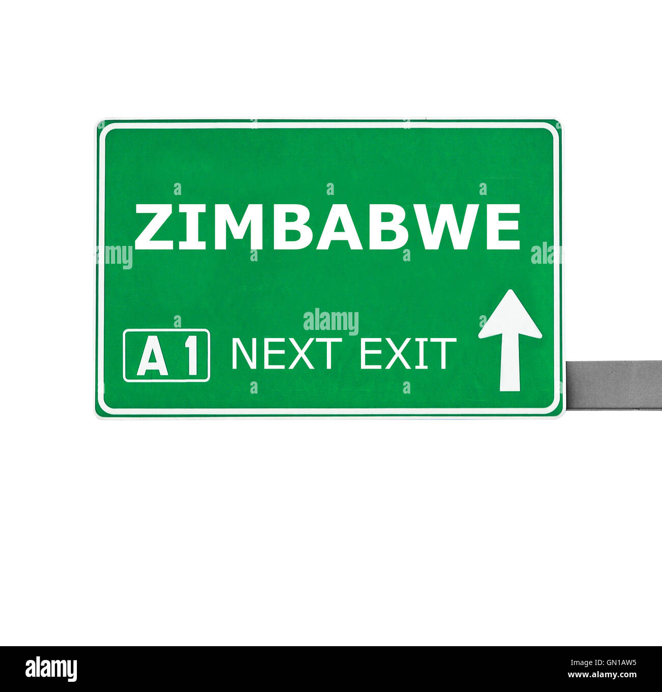 ZIMBABWE road sign isolated on white Stock Photo - Alamy