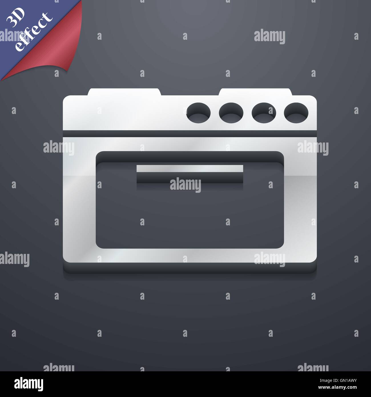 kitchen stove icon symbol. 3D style. Trendy, modern design with space ...