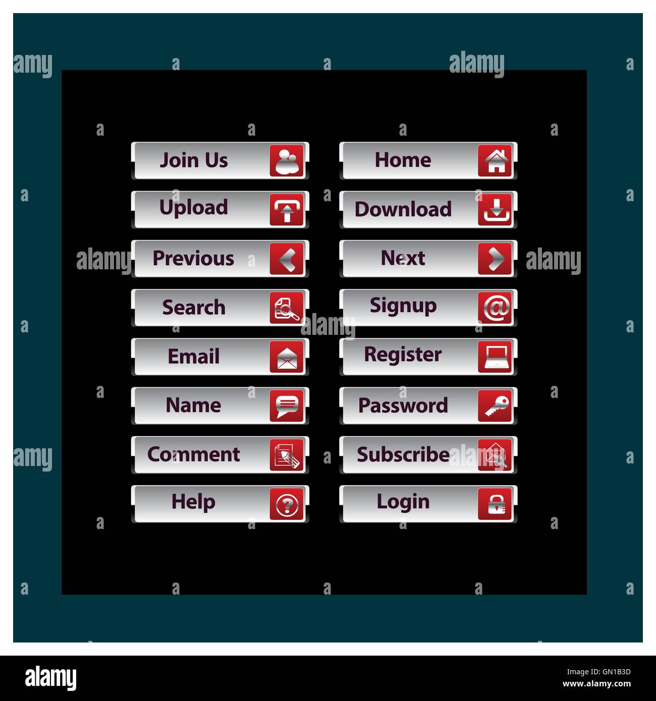 Web Design buttons Theme Stock Vector Image & Art - Alamy