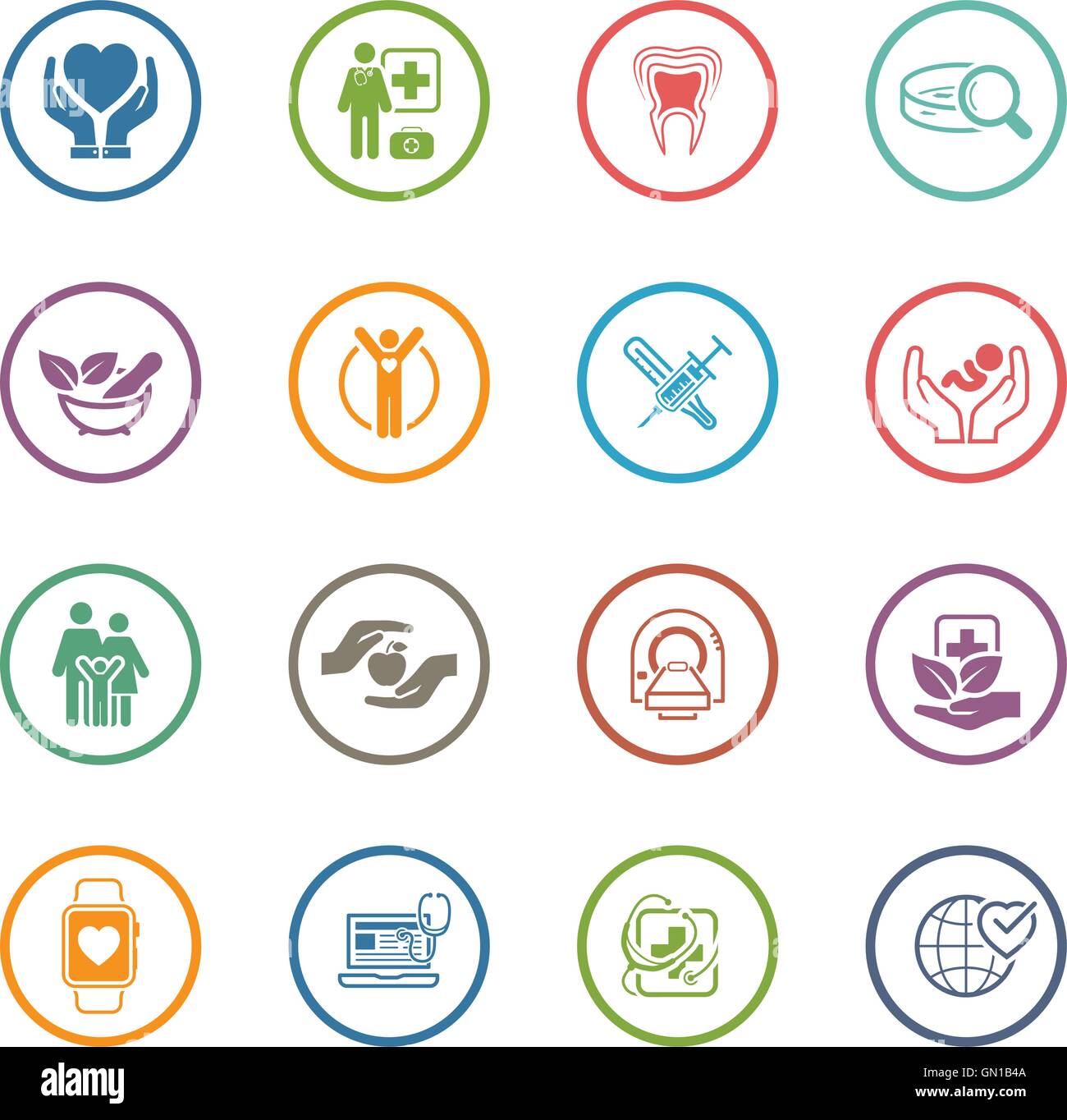 Medical and Health Care Icons Set. Flat Design Stock Vector Image & Art ...