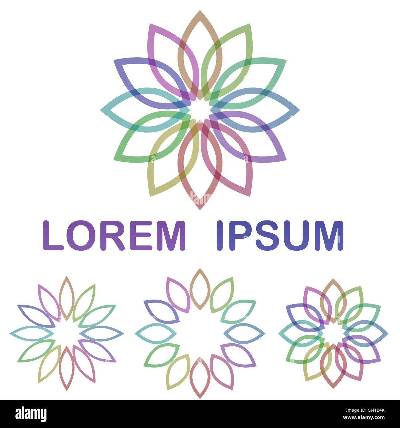 Multicolored flower symbol design set Stock Vector Image & Art - Alamy