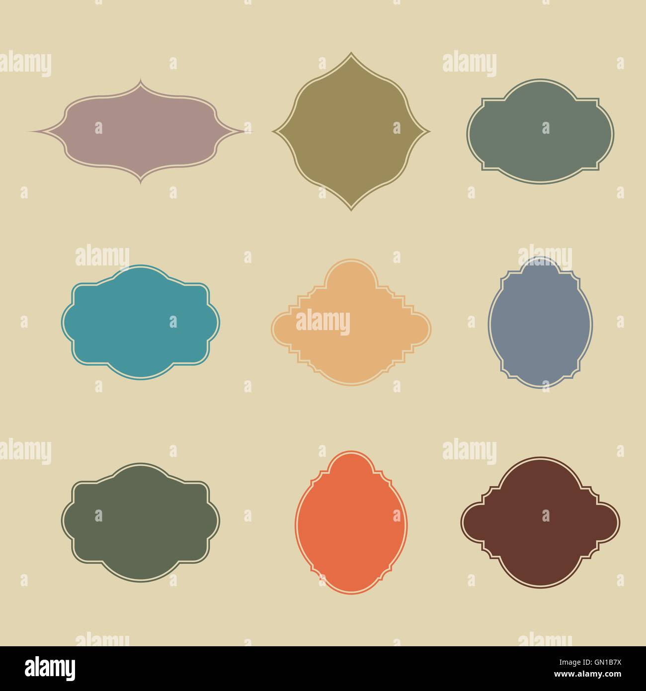 Set of vintage frames, vector illustration Stock Vector Image & Art - Alamy