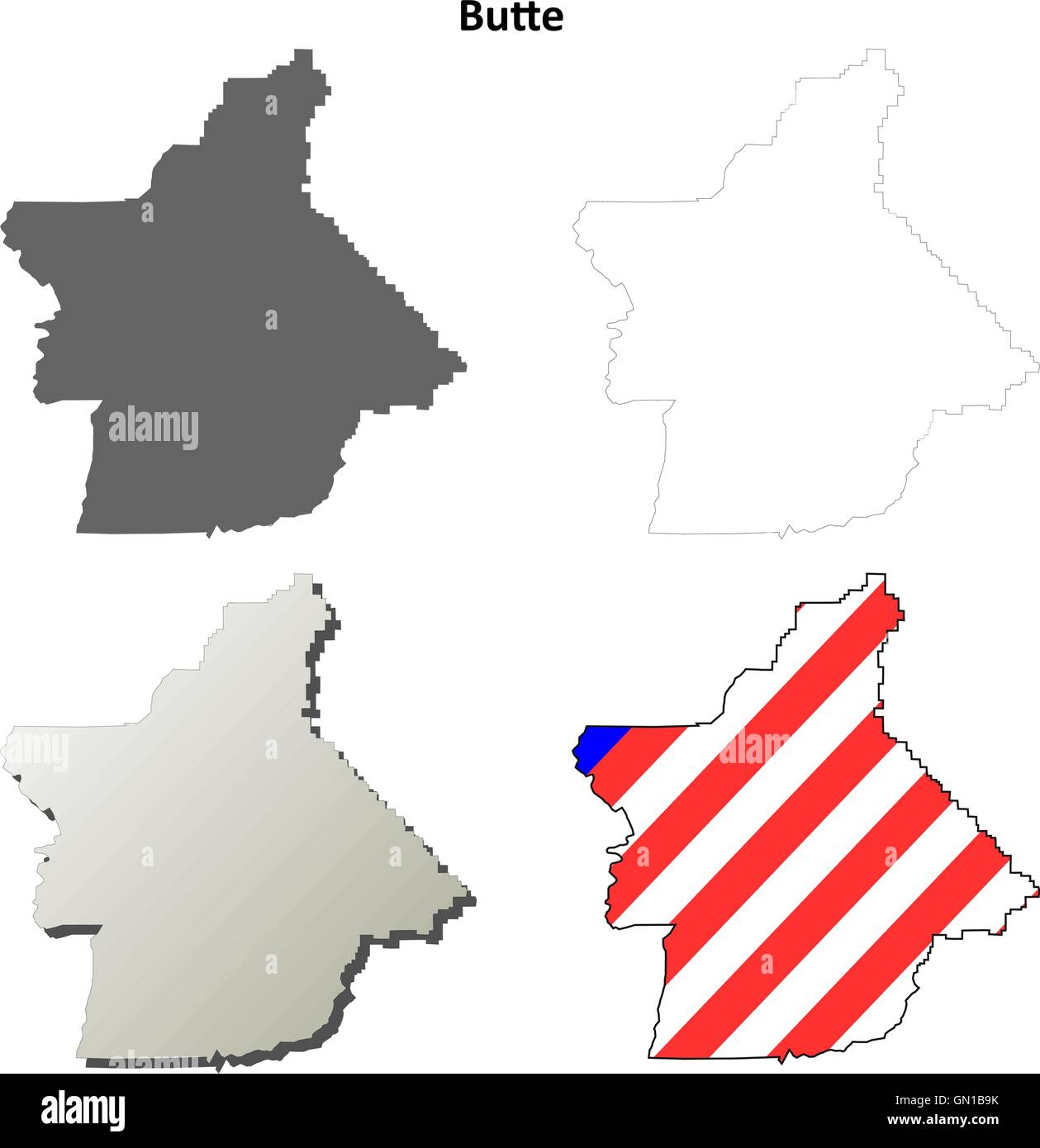 Butte county map hi-res stock photography and images - Alamy