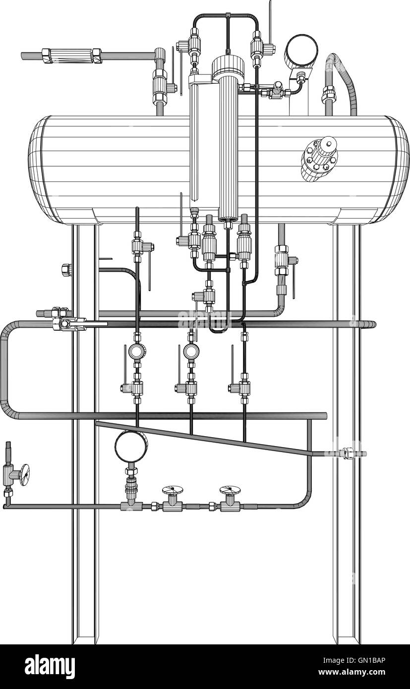 Picture of heat exchanger Stock Vector Image & Art - Alamy