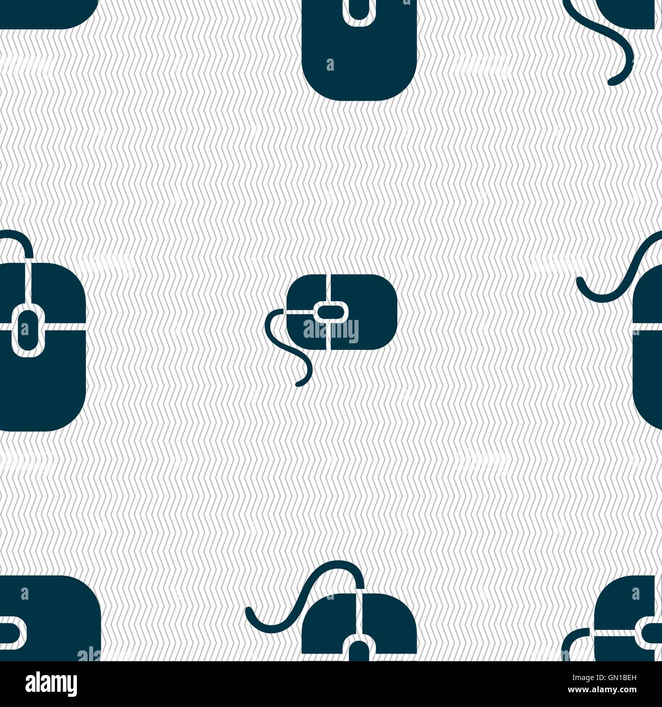 Computer mouse icon sign. Seamless pattern with geometric texture. Vector Stock Vector Image ...