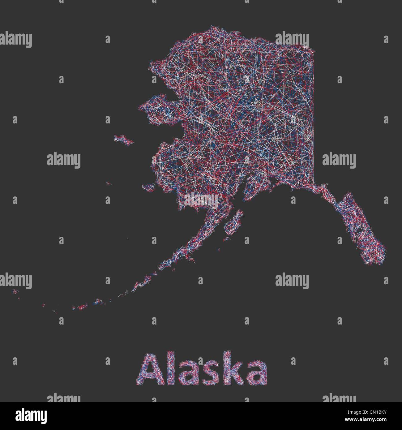 Alaska line drawing Stock Vector Images - Alamy